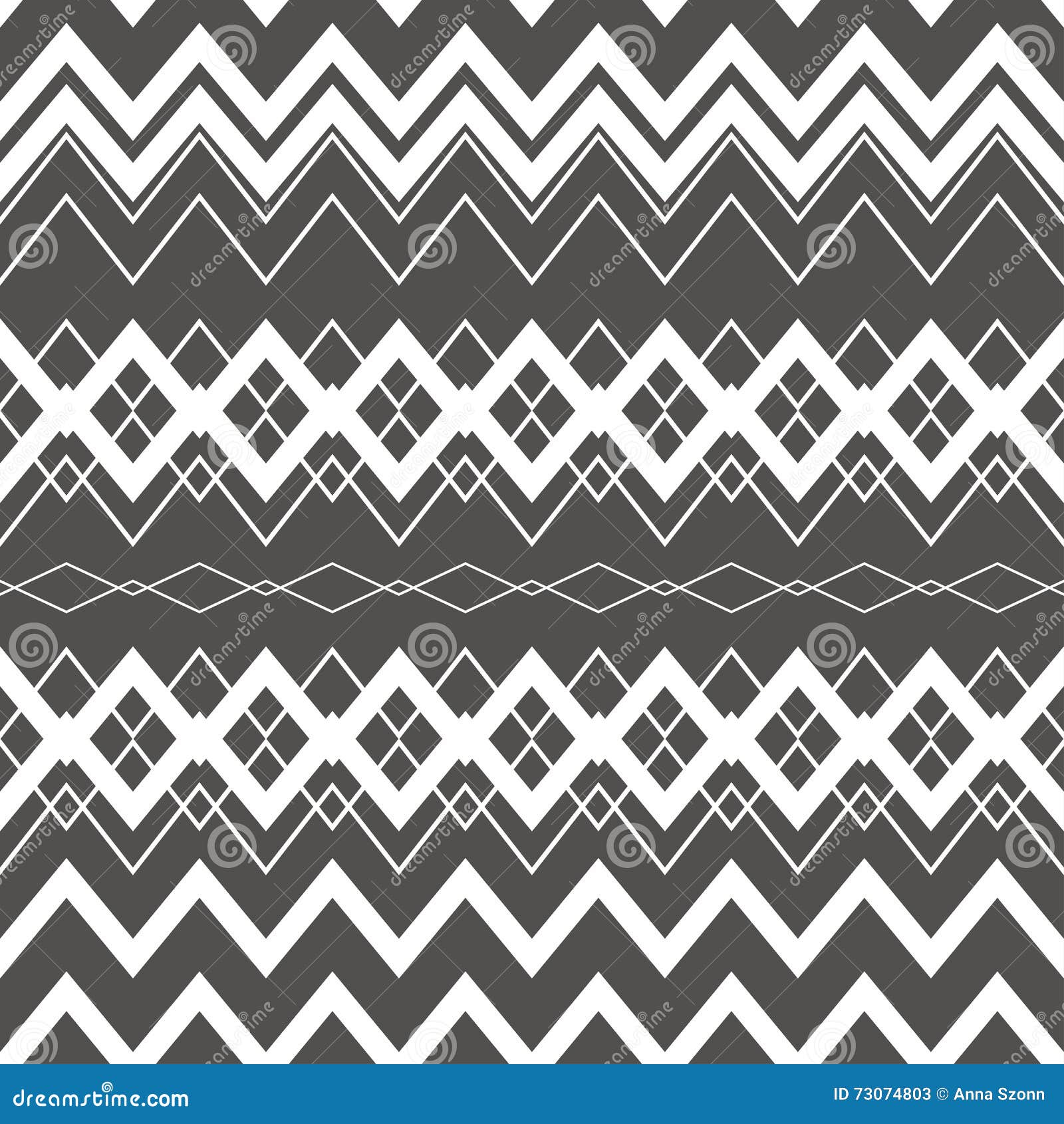 Tribal Boho Seamless Pattern Ethnic Geometric Ornament Stock Vector