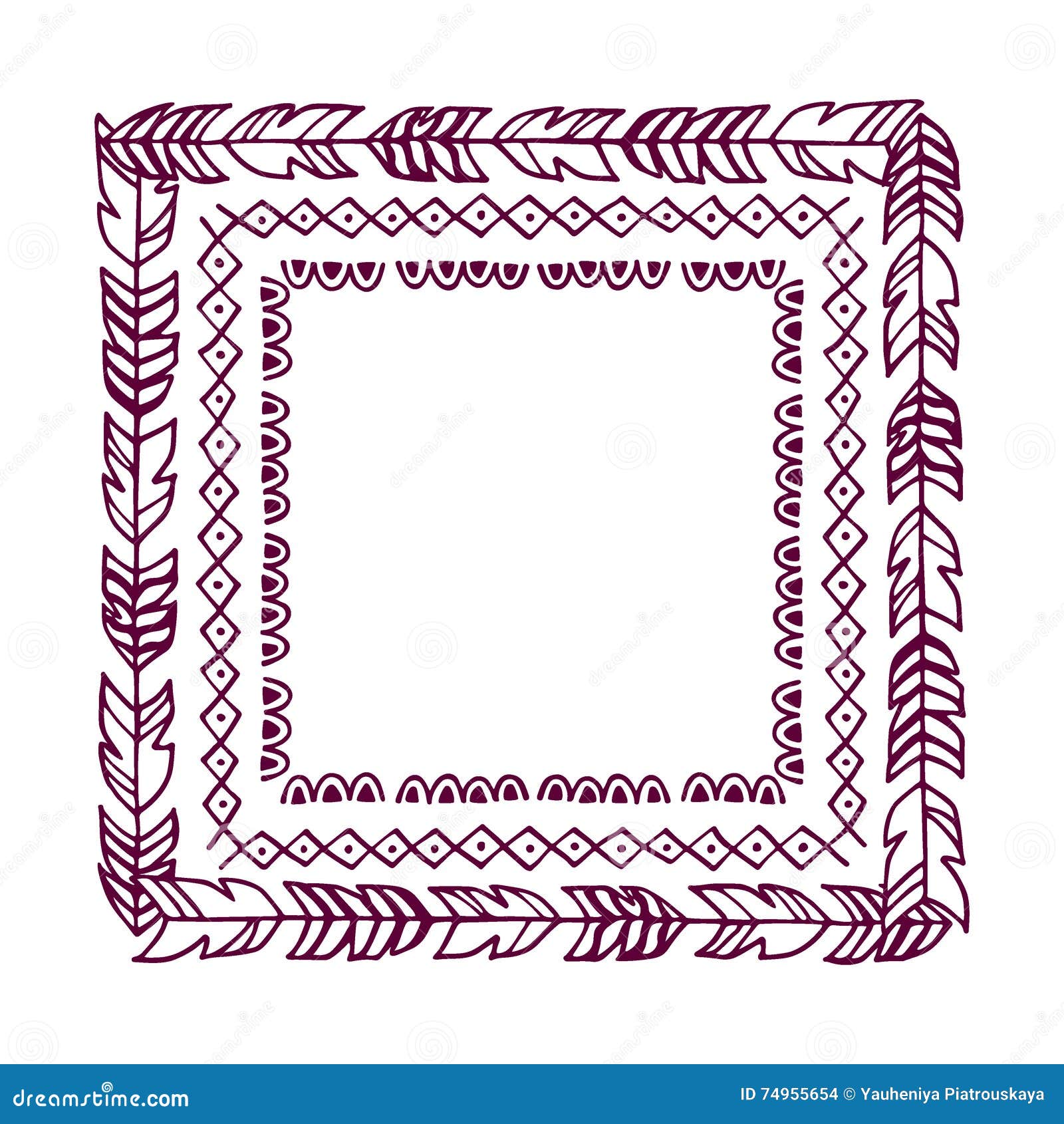 Tribal border set stock vector. Illustration of print - 74955654