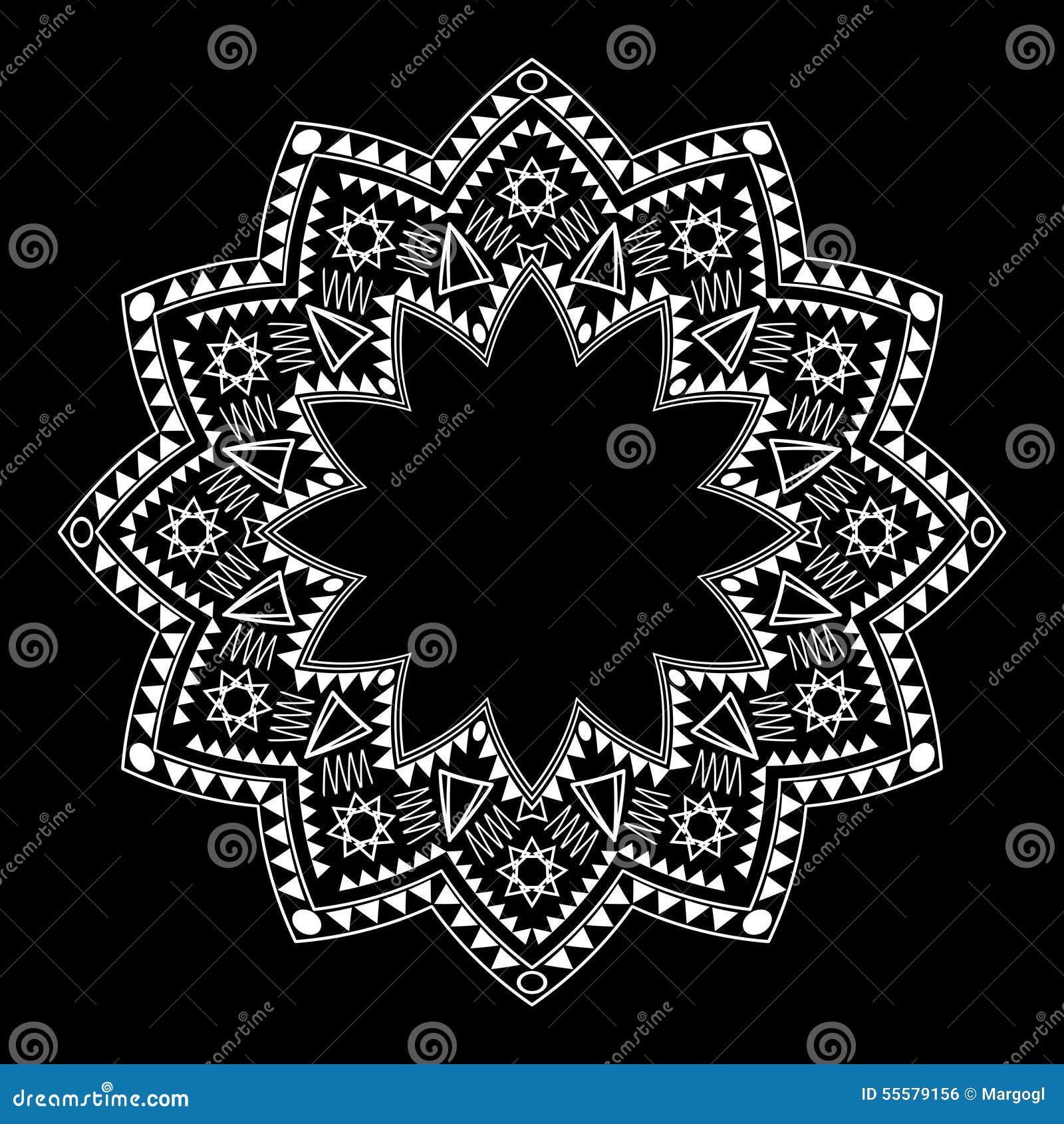 Neo Tribal Circle Frames. Round Cyber Sigilism Swirl, Abstract Circular ...