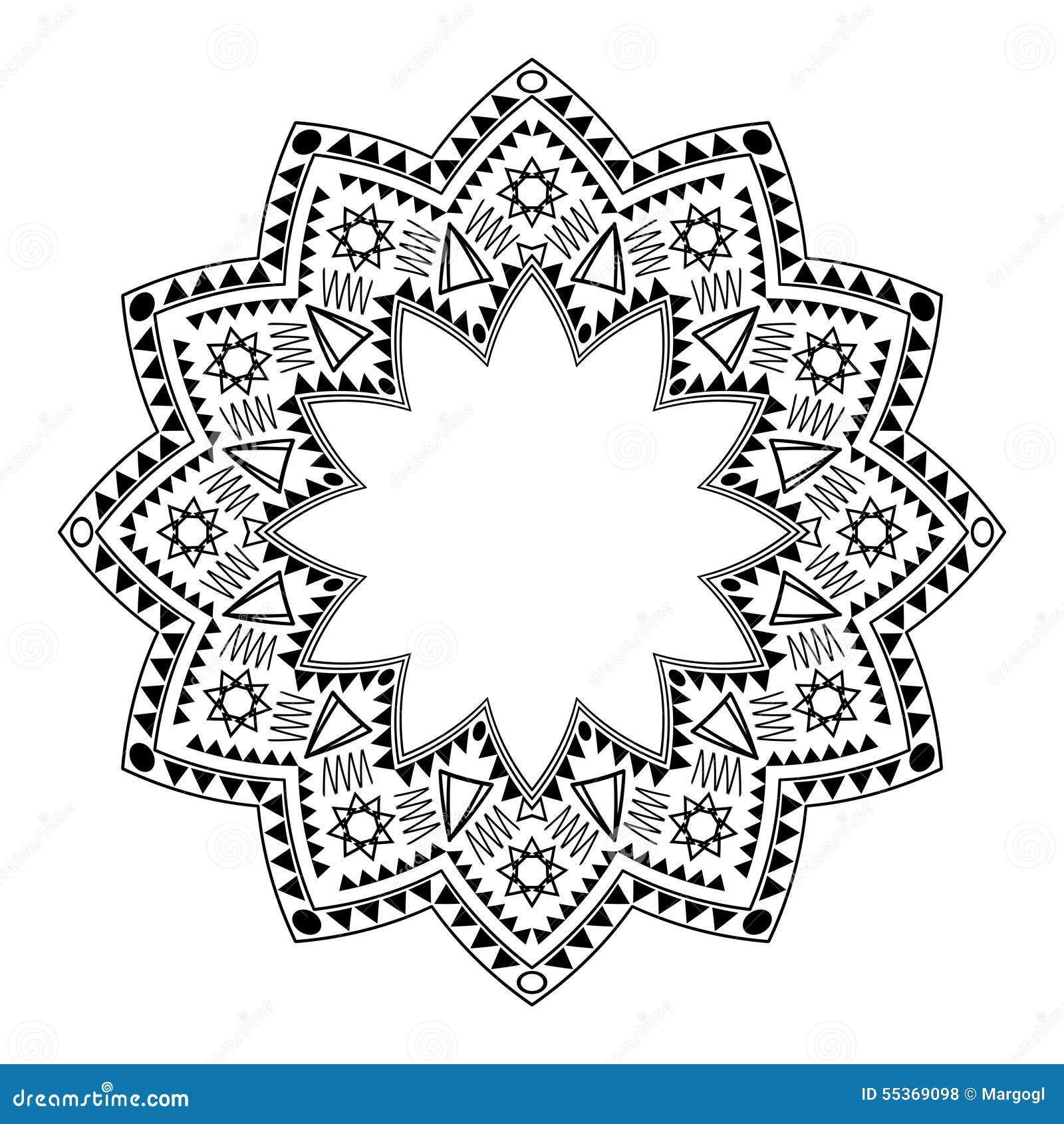 Neo Tribal Circle Frames. Round Cyber Sigilism Swirl, Abstract Circular ...