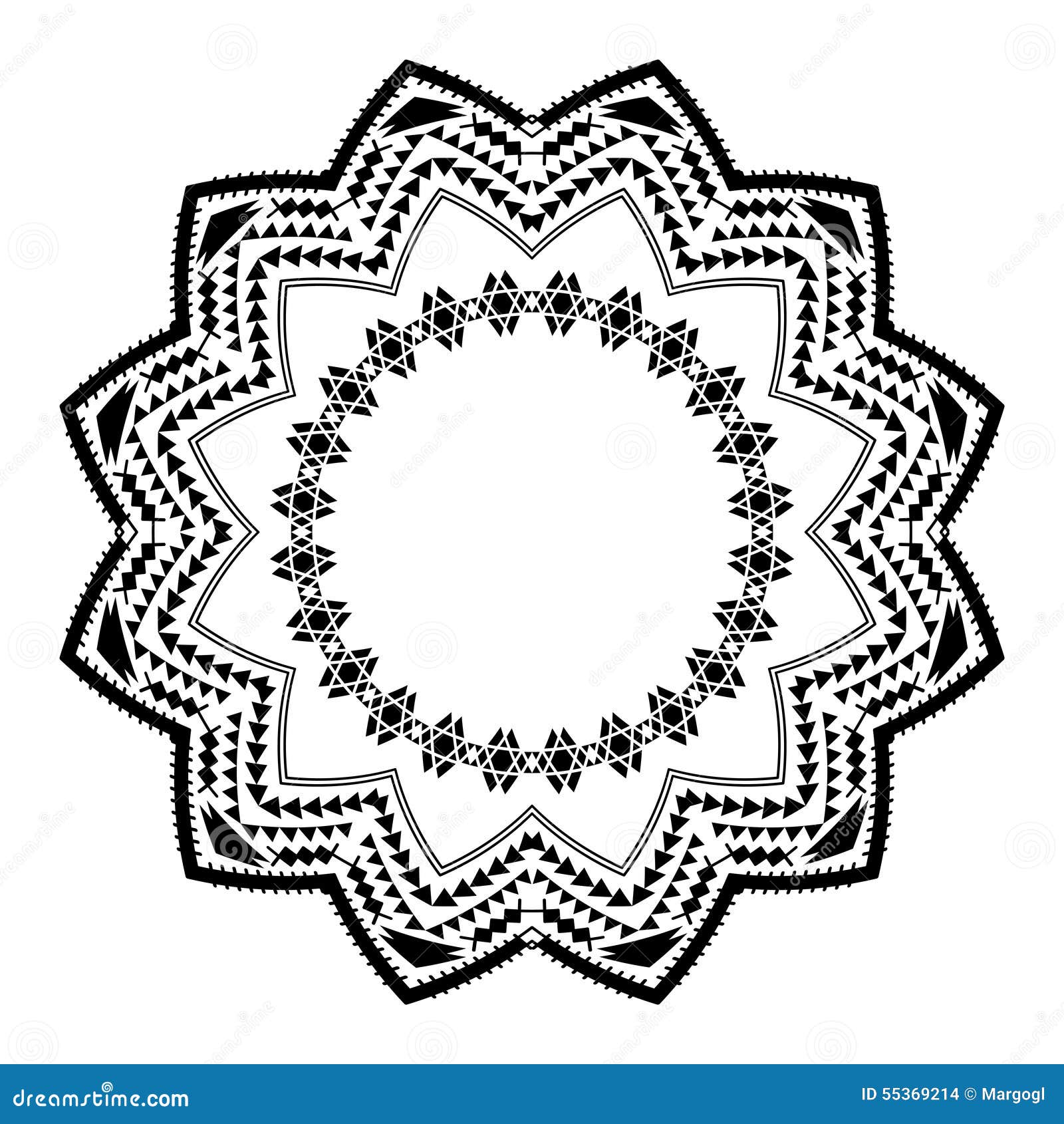 Neo Tribal Circle Frames. Round Cyber Sigilism Swirl, Abstract Circular ...