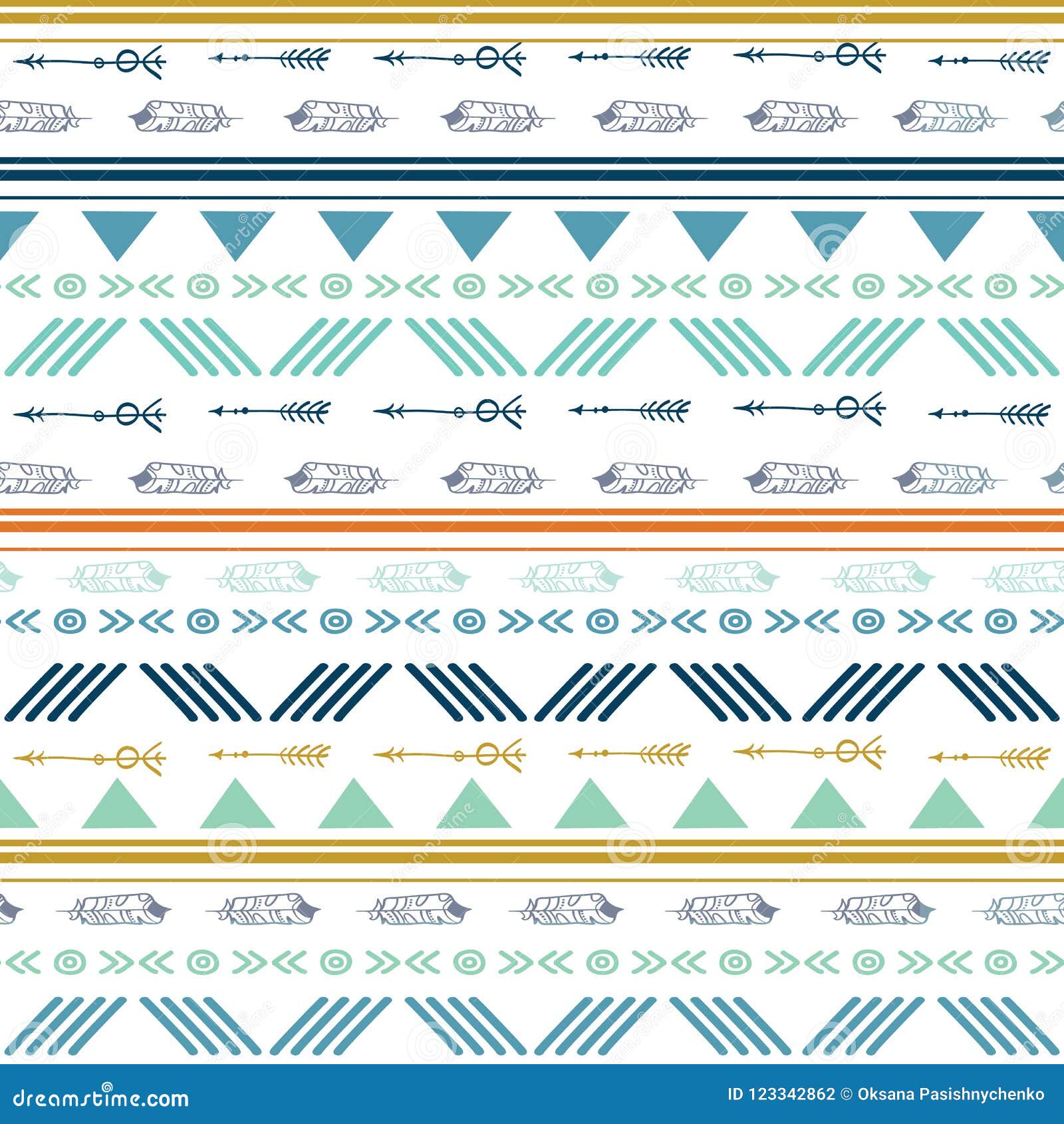 Tribal Colorful Seamless Repeat Pattern Stock Vector - Illustration of ...