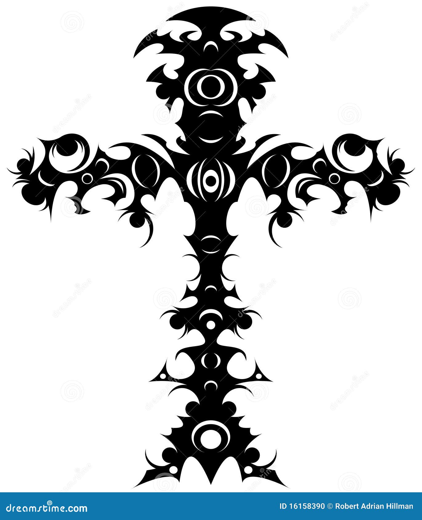 Tribal Cross With Wings Designs