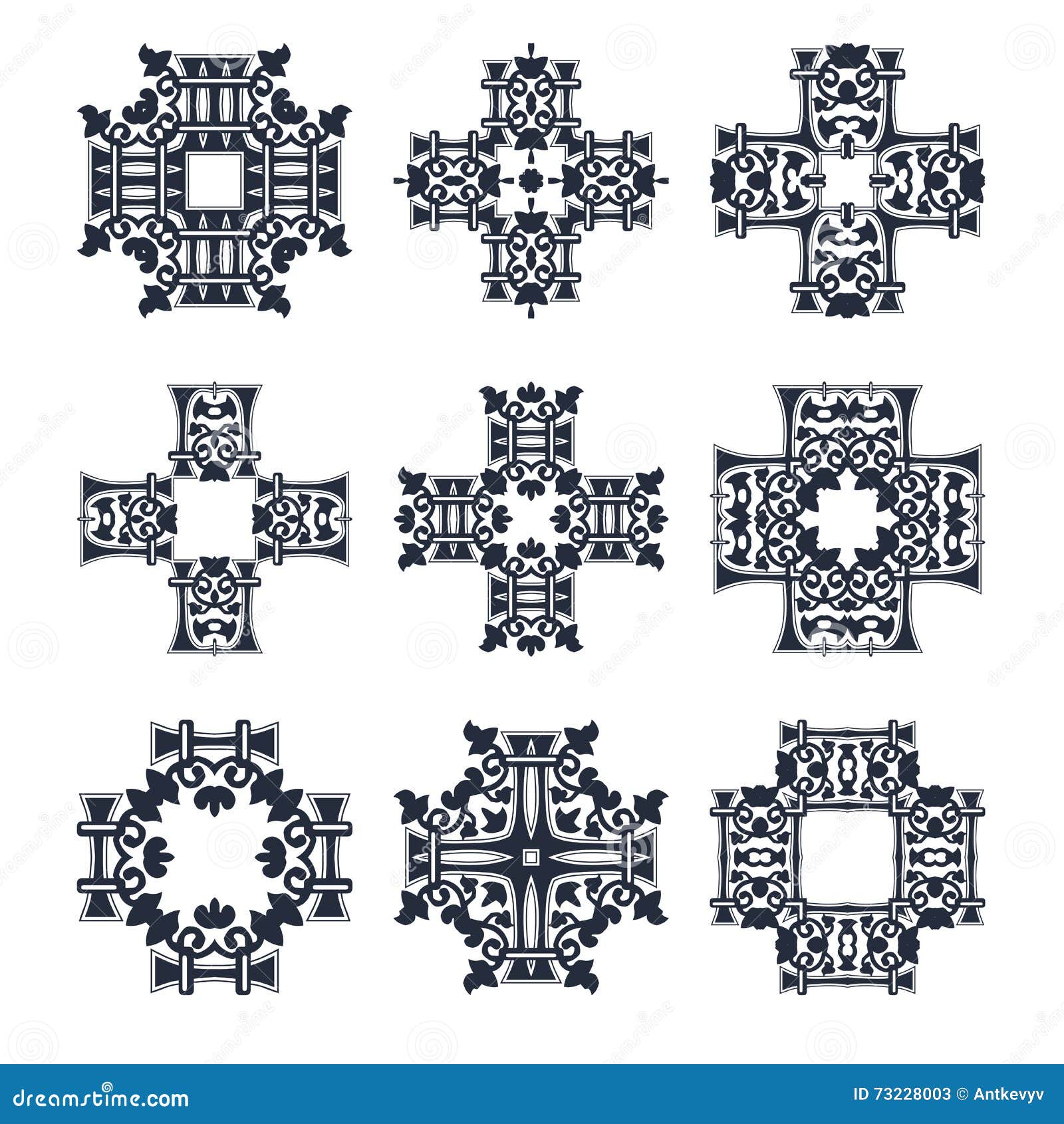 Tribal cross set vector stock vector. Illustration of cross - 73228003