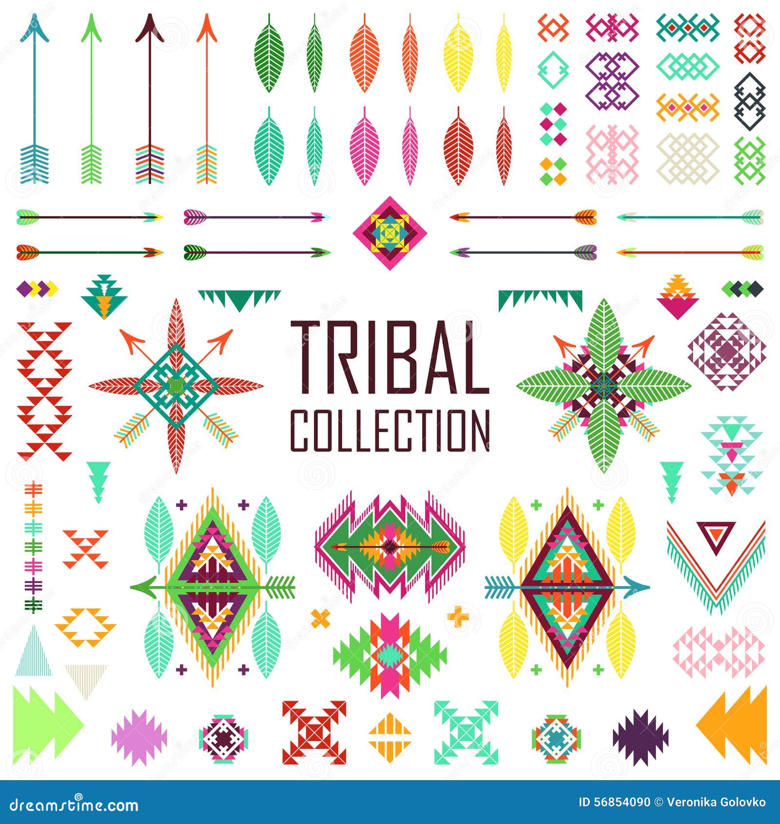 Tribal elements collection stock vector. Illustration of element - 56854090