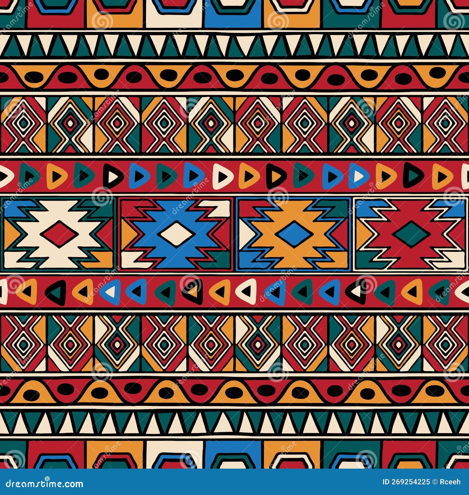 Tribal Ethnic Background Pattern 4 Stock Vector Illustration Of