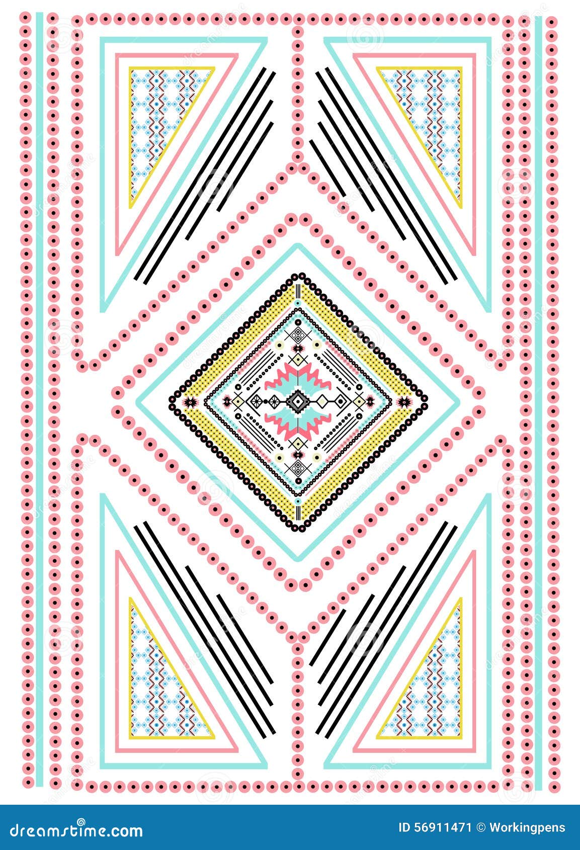 Tribal, ethnic print stock vector. Illustration of square - 56911471