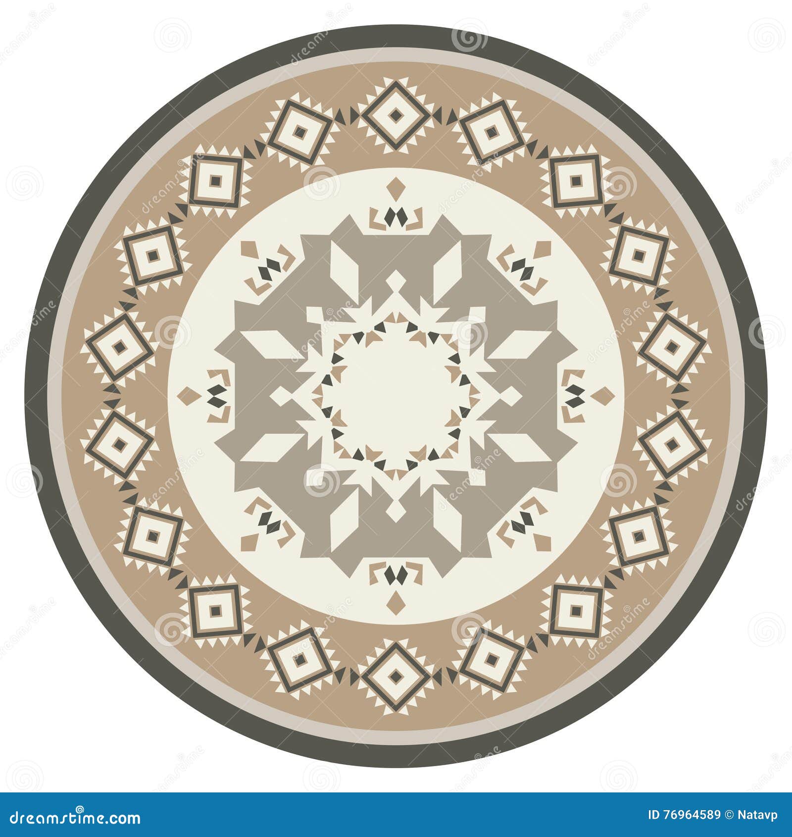 Tribal Ethnic Round Pattern Stock Vector - Illustration of indigenous ...