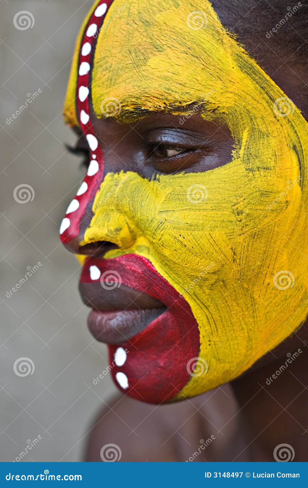 Tribal face stock image. Image of female, lines, archaic - 3148497