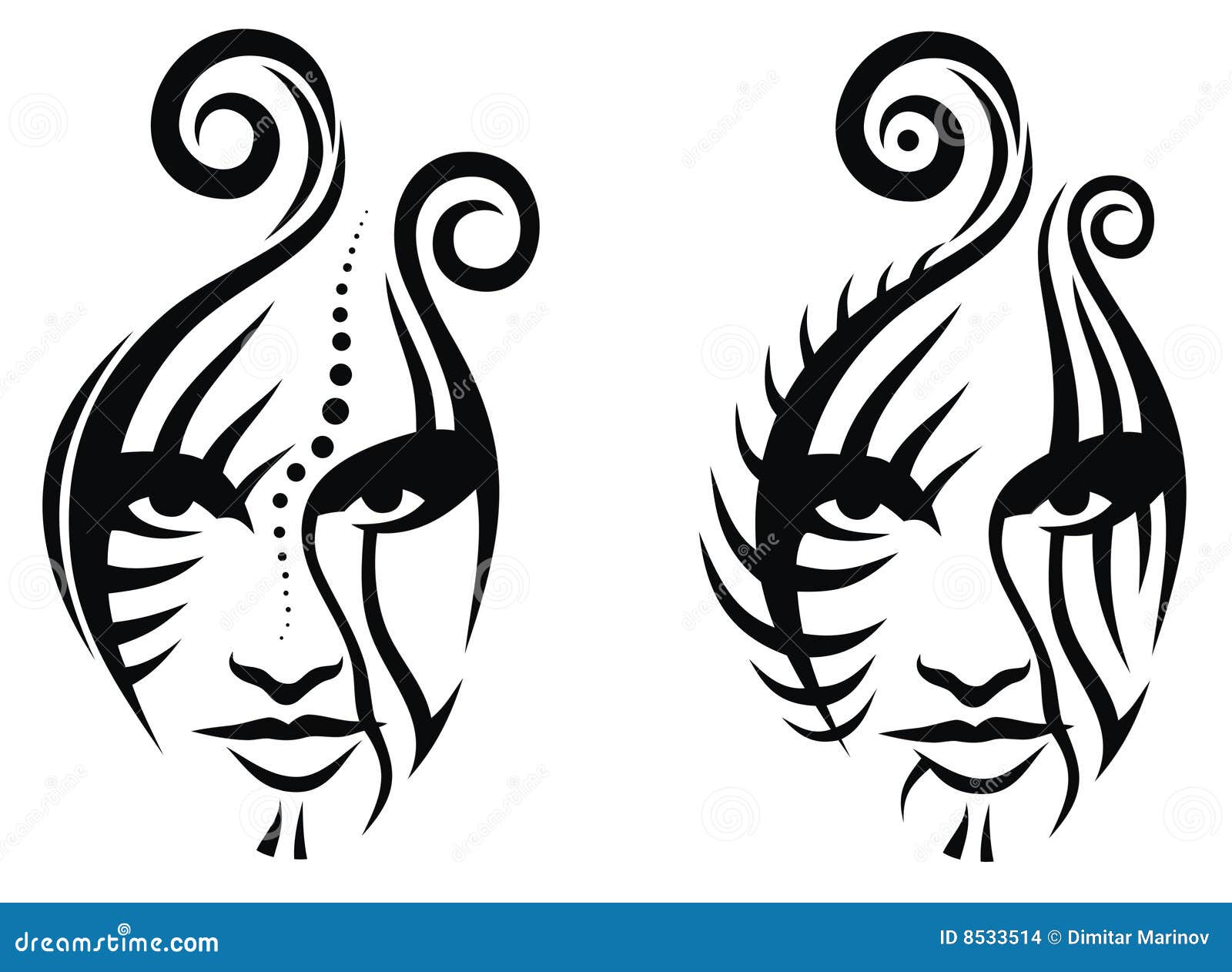 Trtibal Face Stock Illustrations – 2 Trtibal Face Stock Illustrations ...