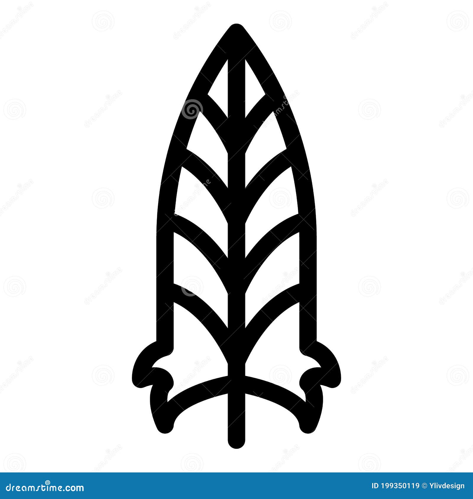 Tribal Feather Icon, Outline Style Stock Vector - Illustration of ...