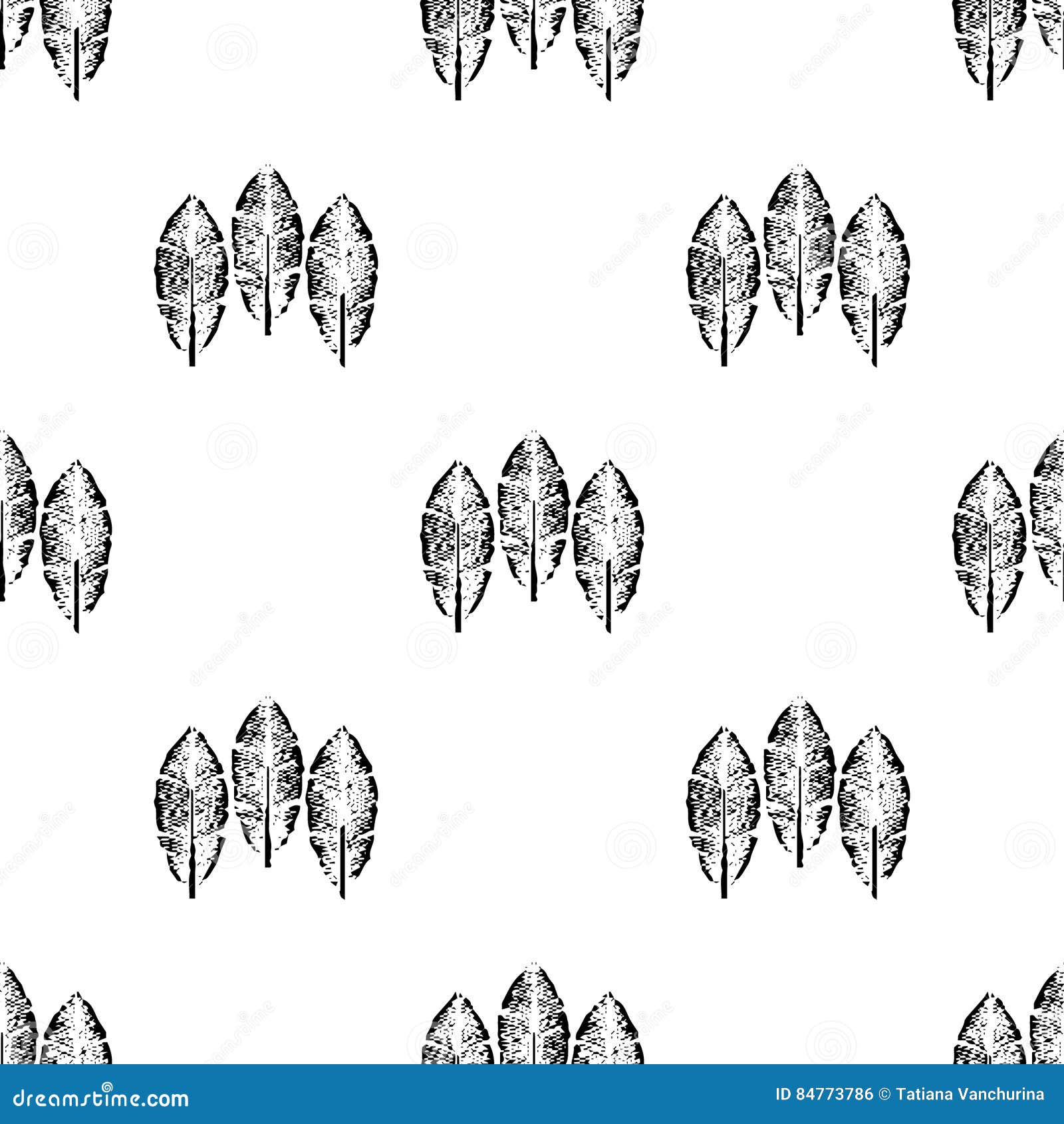 Tribal Feathers on White Background. Feathers Aztec Seamless Pattern ...