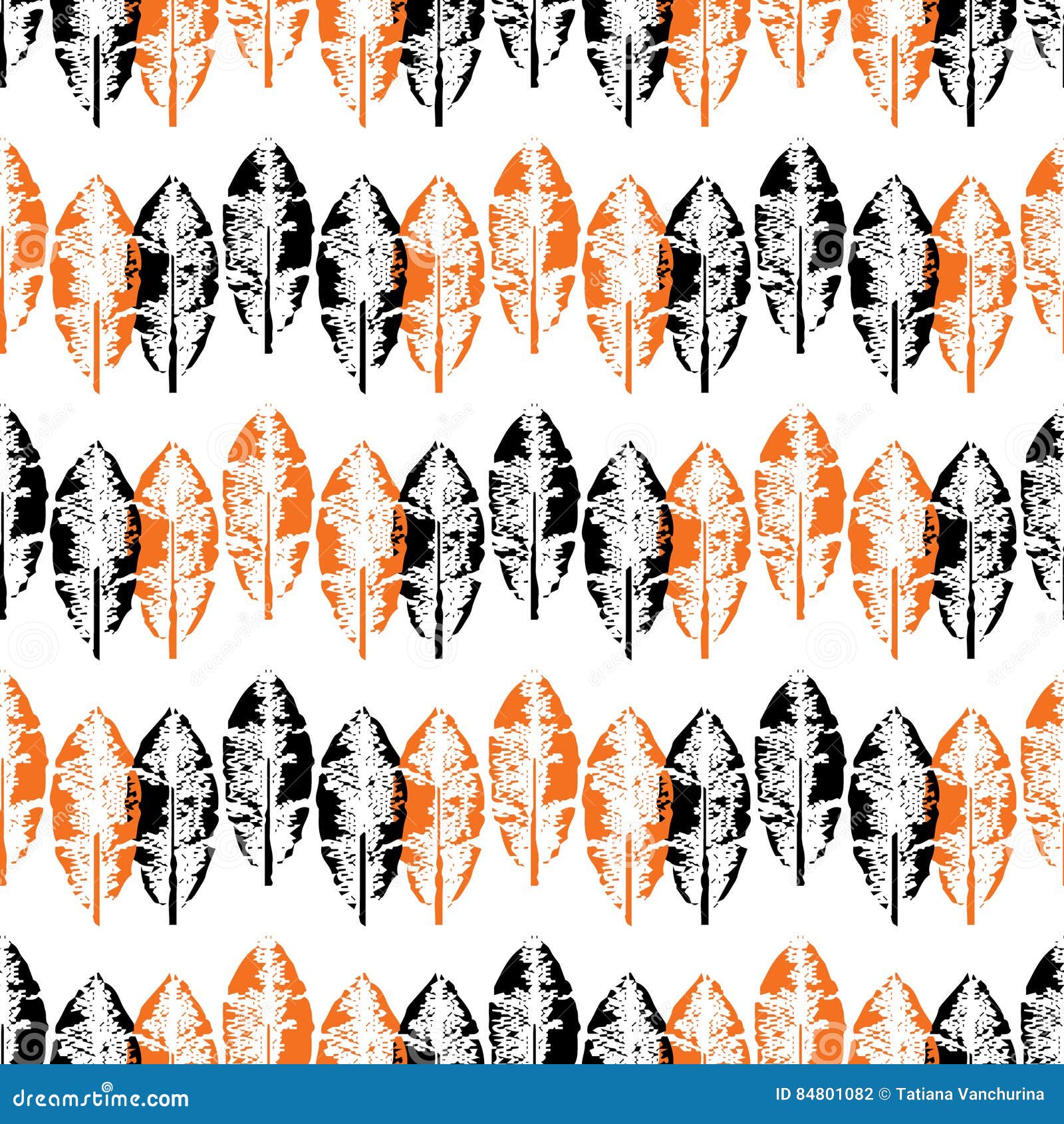 Tribal Feathers on White Background. Feathers Aztec Seamless Pattern ...