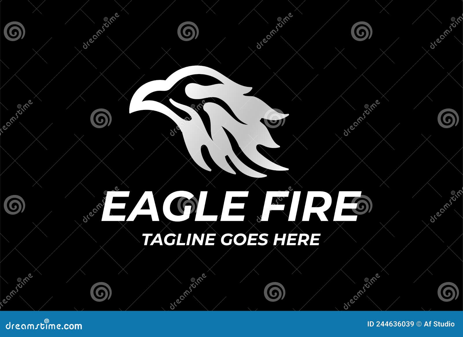 Tribal Fire Flame Eagle Hawk Falcon Head Logo Design Vector Stock ...