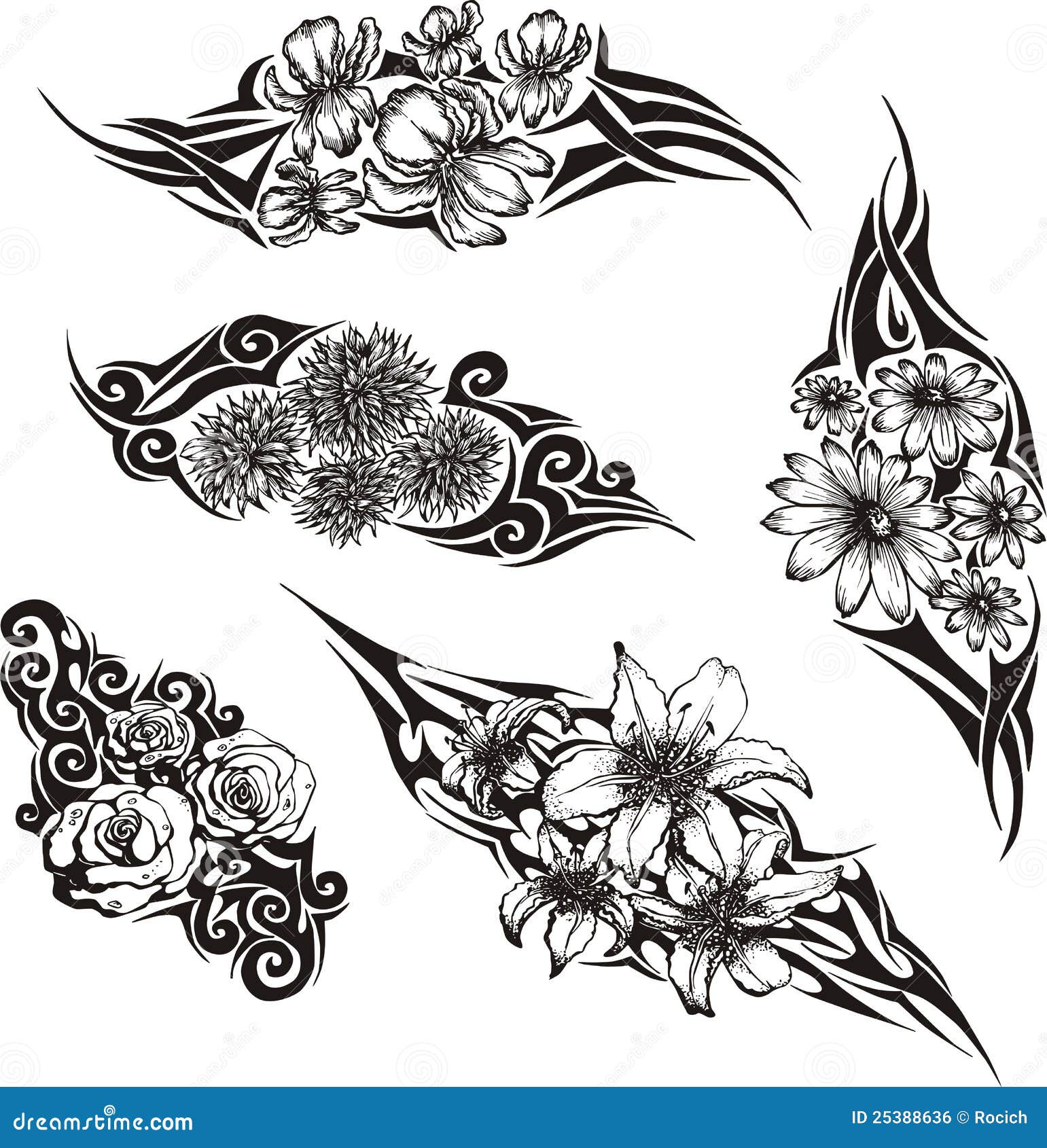 Tribal Flower With Veins Vector Illustration | CartoonDealer.com #13007348
