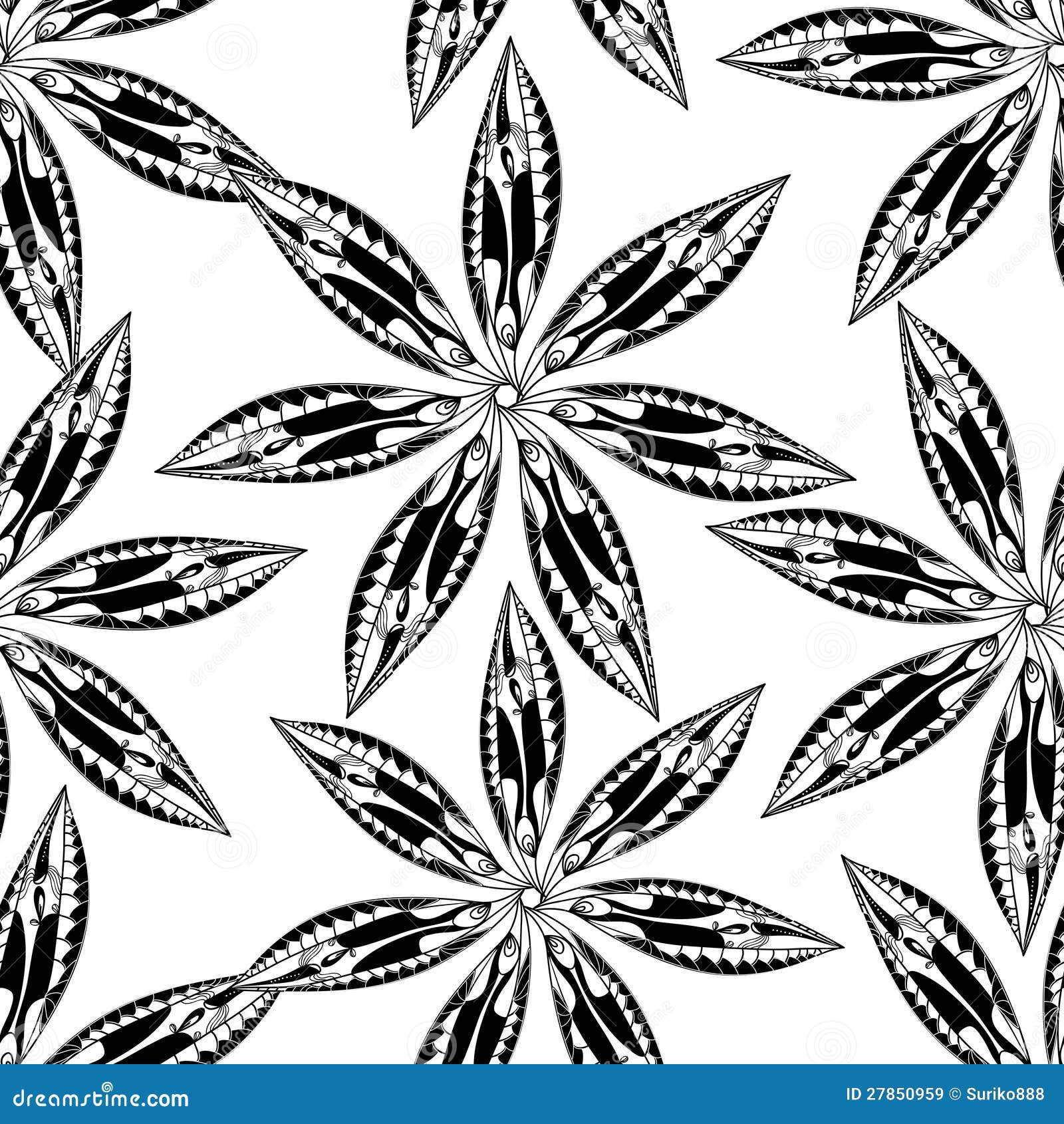 Tribal flowers stock vector. Illustration of continuity - 27850959