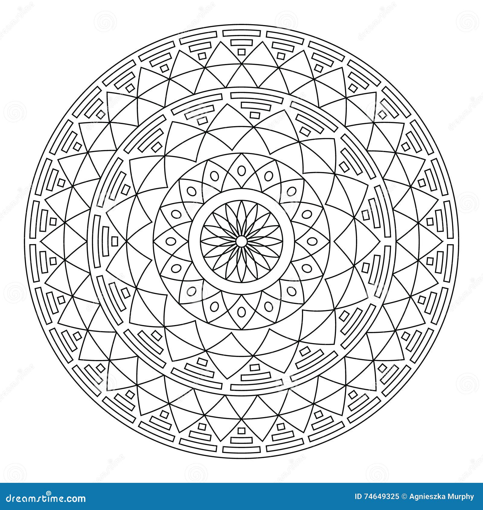 Tribal Folk Aztec Geometric Pattern in Circle - Stroke Stock ...