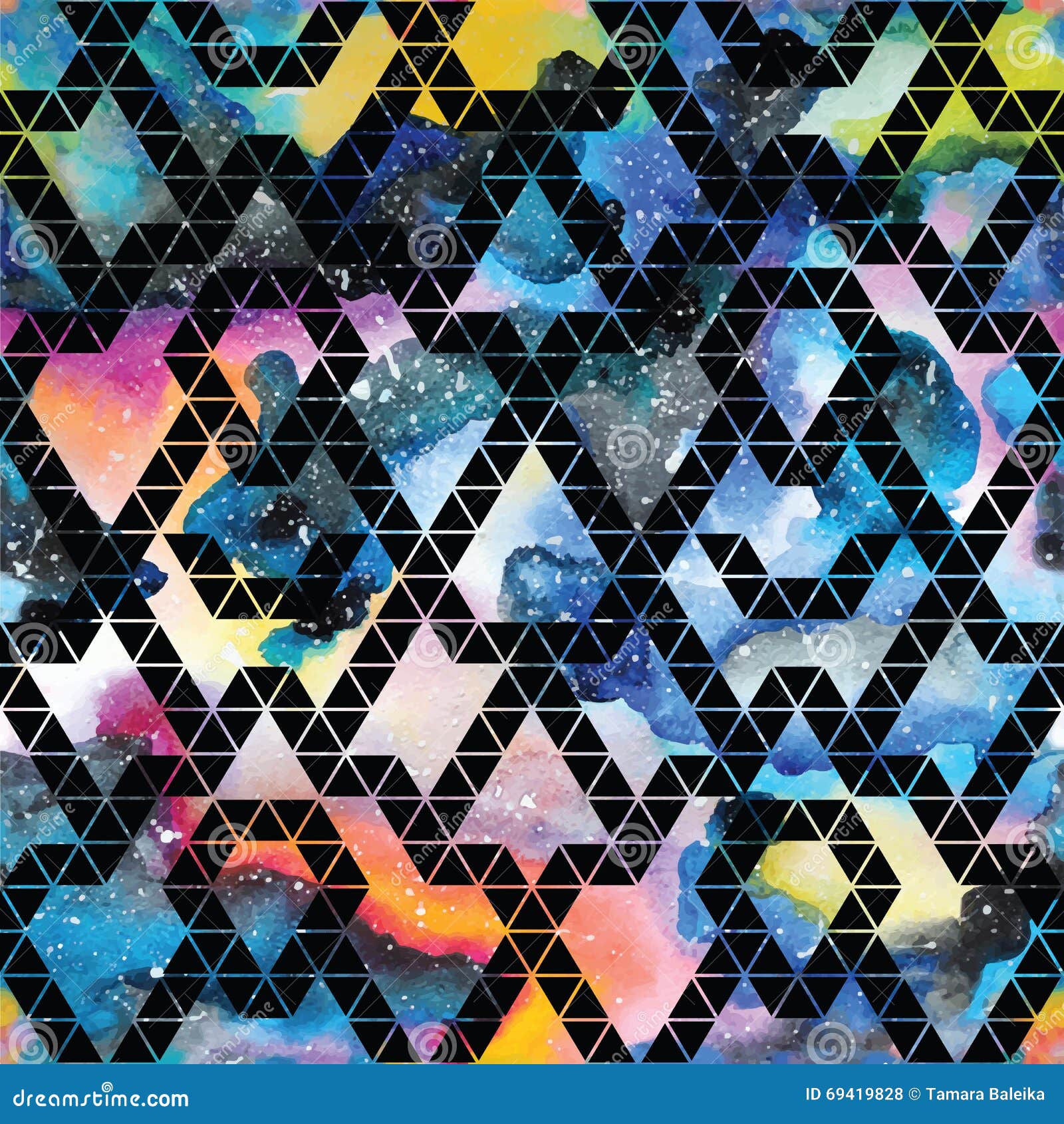 Tribal Galaxy Seamless Pattern. Stock Vector - Illustration of ornament ...