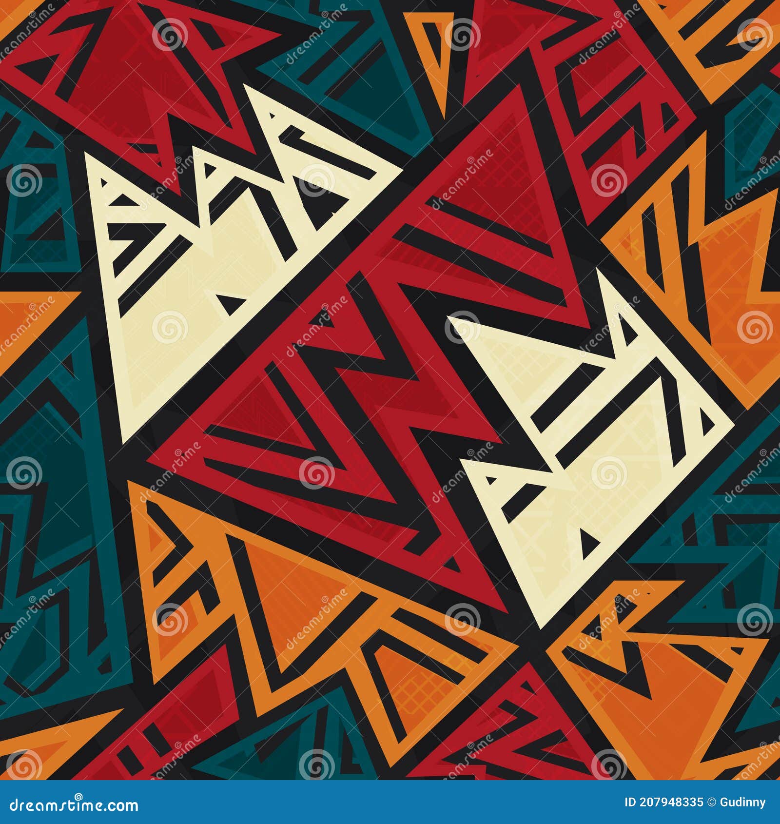 Tribal Geometric Seamless Pattern Stock Vector - Illustration of retro ... Tribal Geometric Seamless Pattern Stock Vector - Illustration of retro ...
