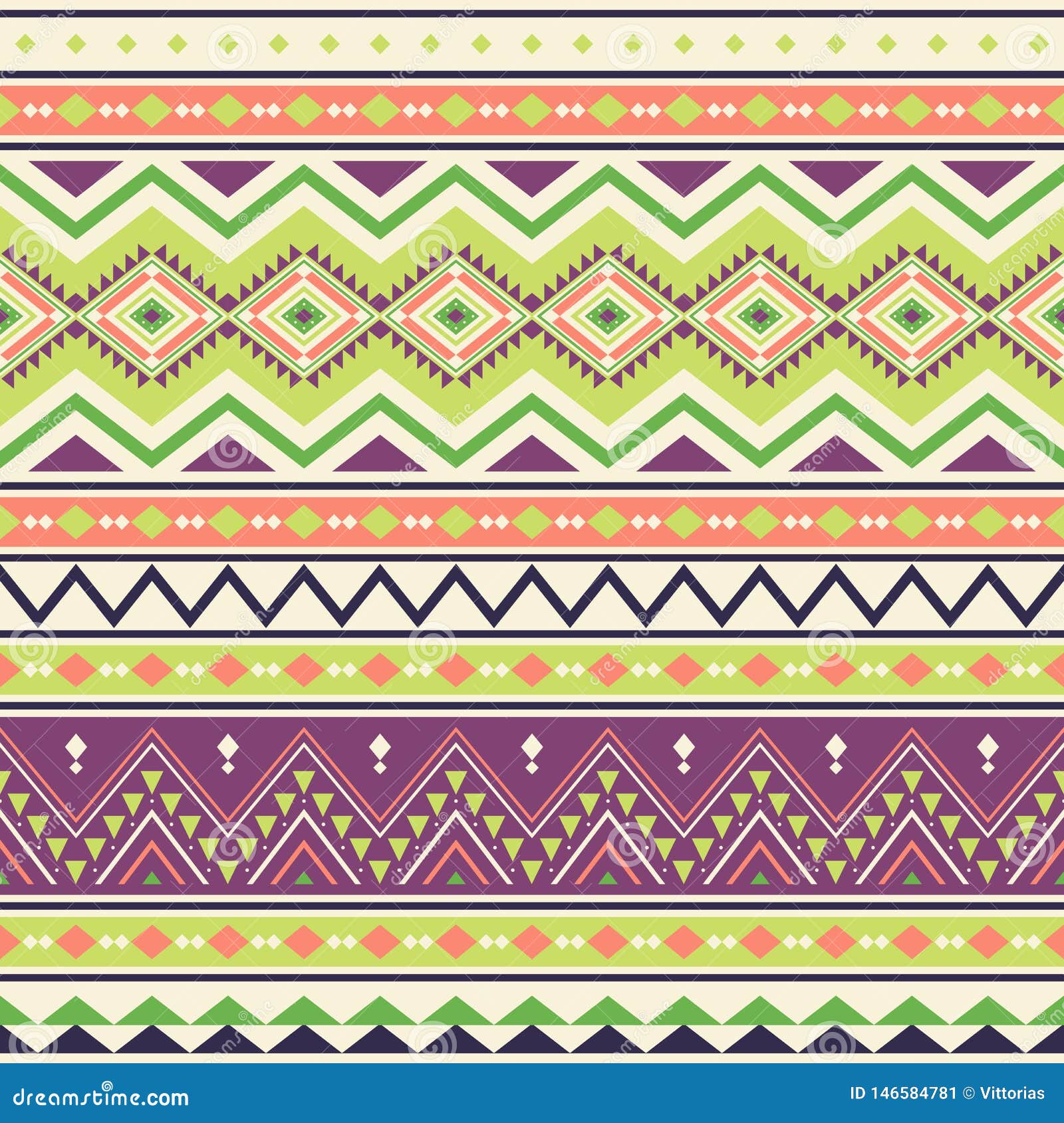 Tribal Geometric Seamless Pattern, Vector Stock Vector - Illustration ...