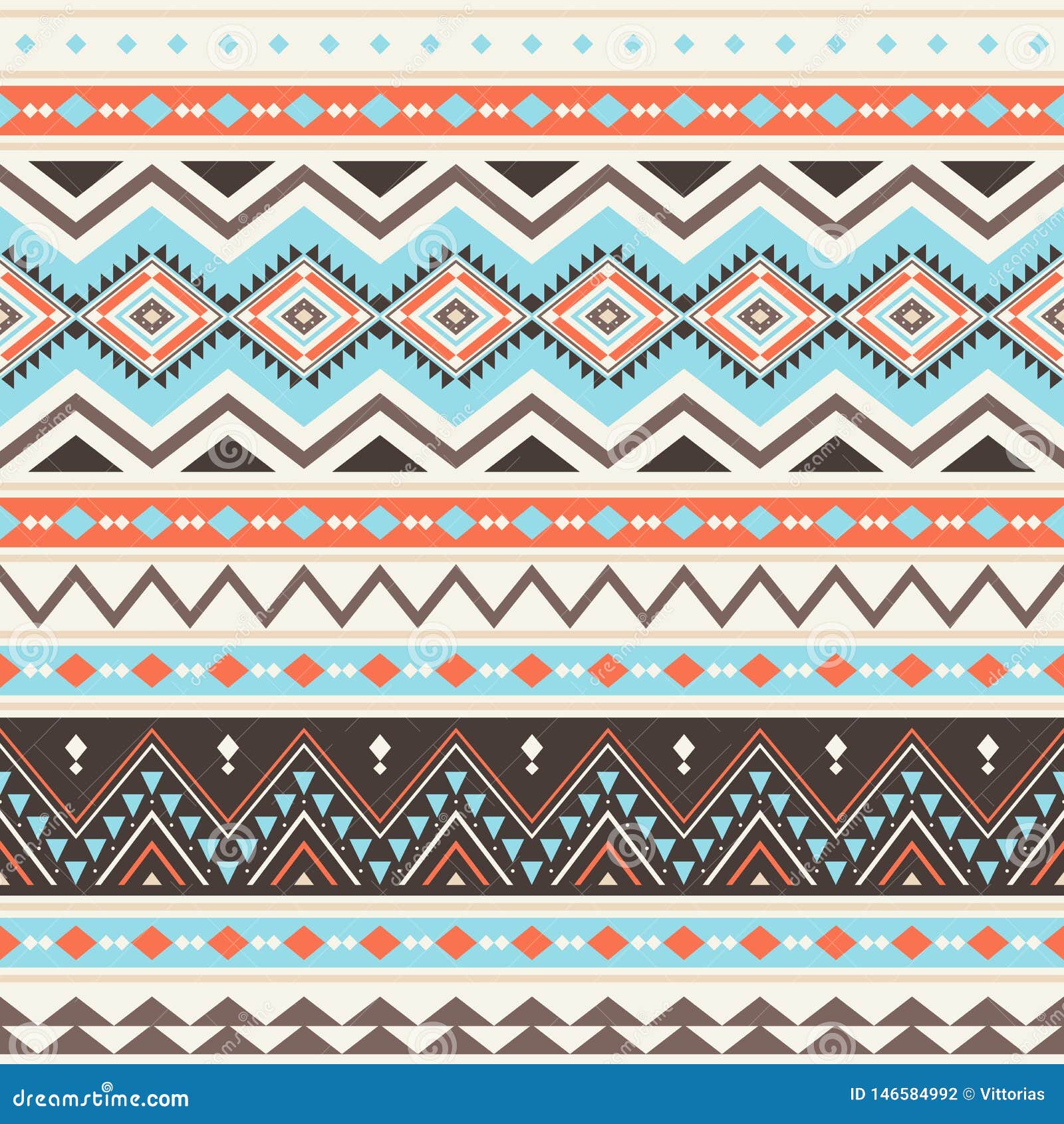 Tribal Geometric Seamless Pattern, Vector Stock Vector - Illustration ...