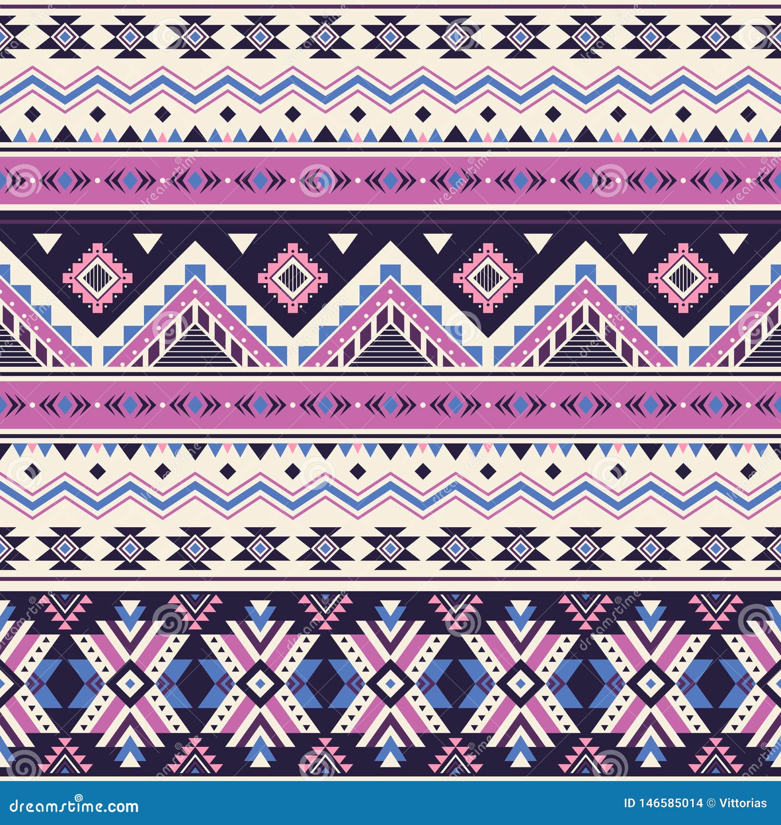 Tribal Geometric Seamless Pattern, Vector Stock Vector - Illustration ...
