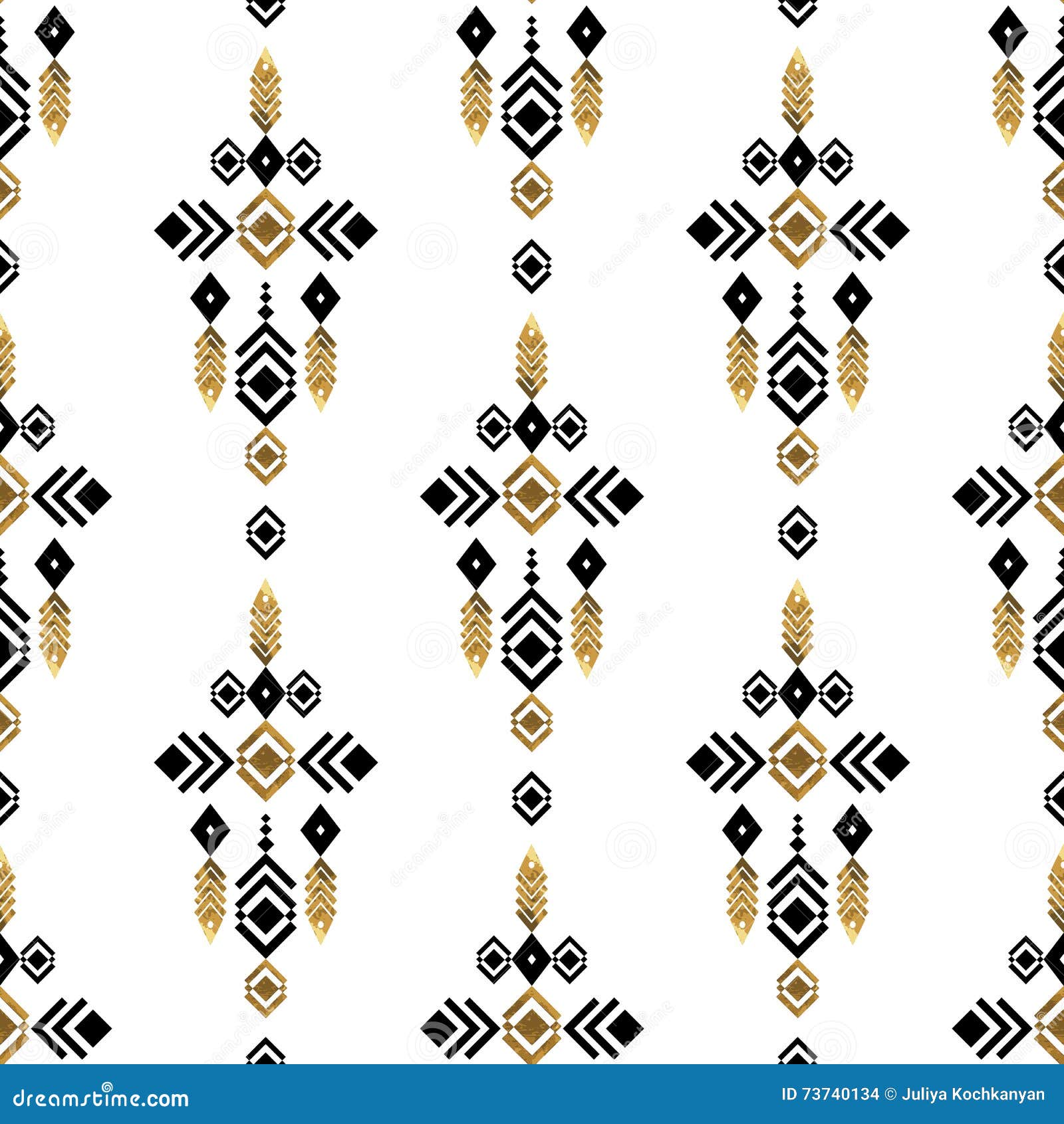 Tribal gold ornament stock vector. Illustration of indian - 73740134