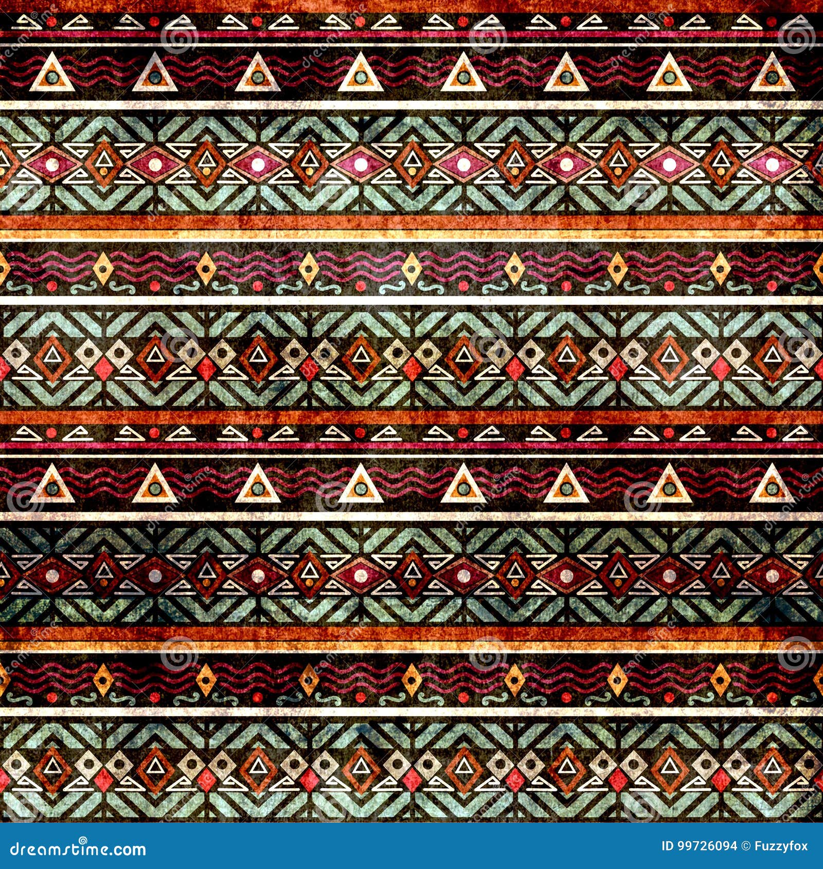 Tribal Grunge Ethno Folk Pattern in Retro Stock Illustration ...