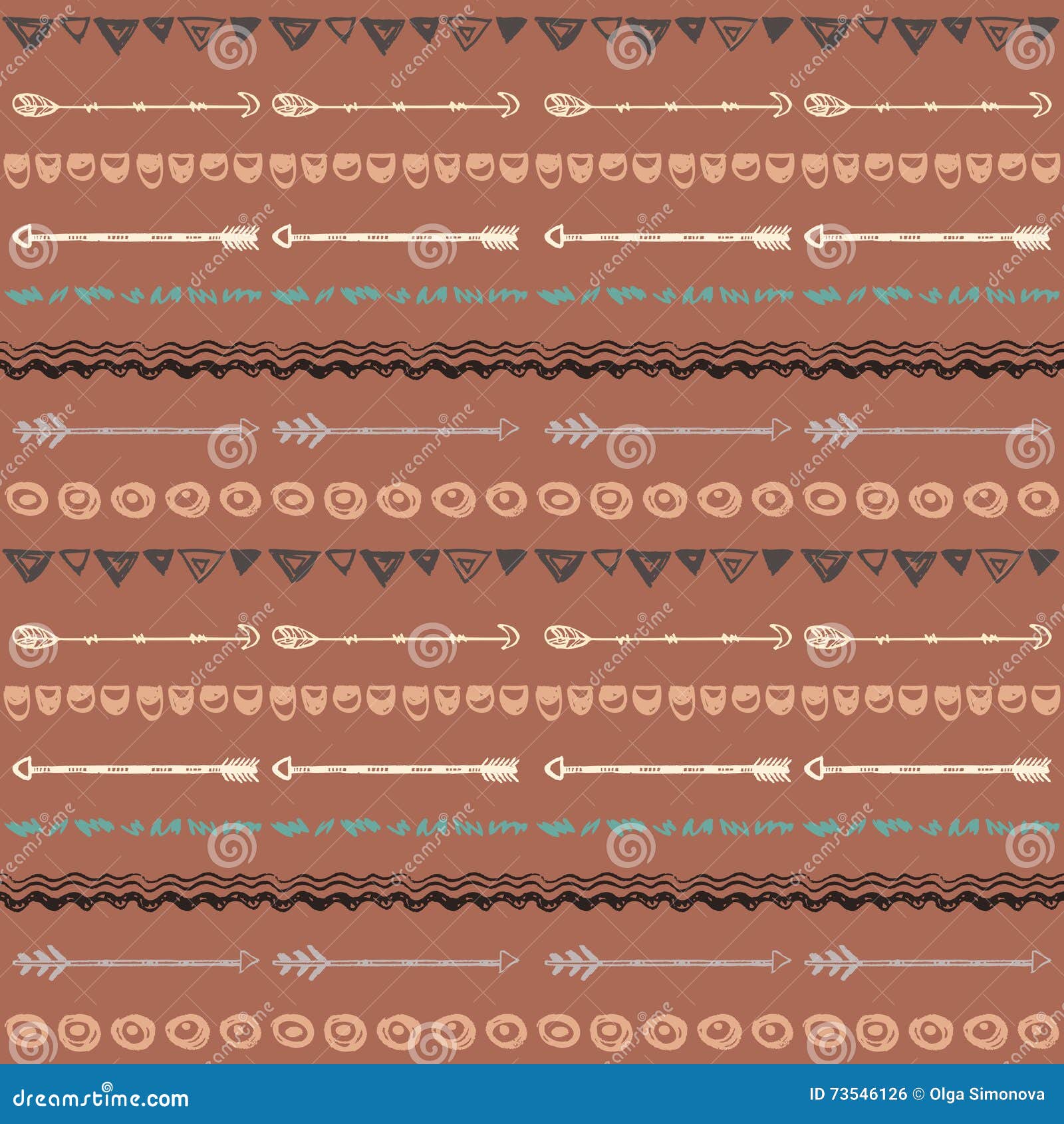 Tribal Hand Drawn Background, Ethic Doodle Pattern. Stock Vector ...