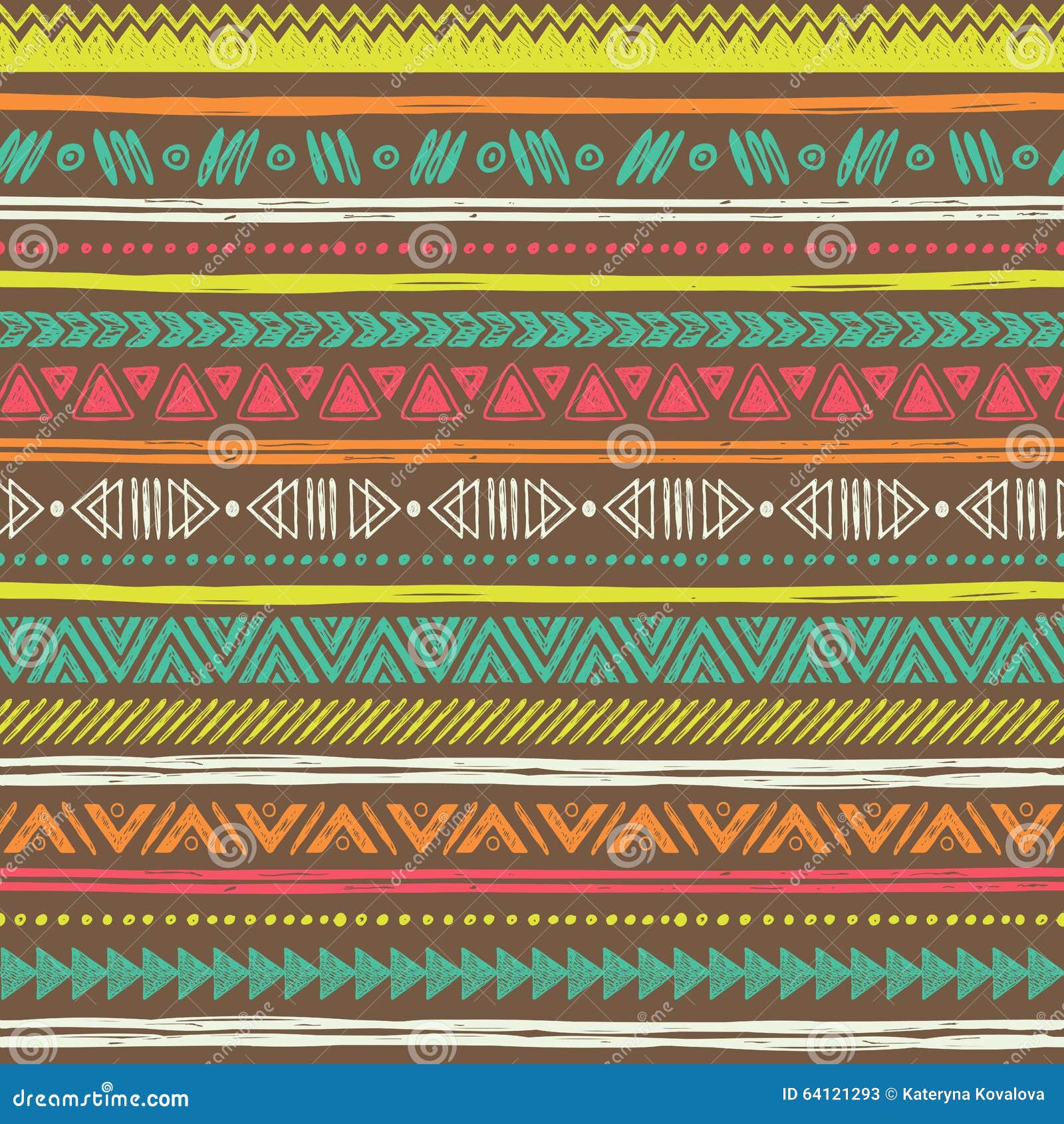 Tribal Hand Drawn Background, Ethic Doodle Pattern. Stock Vector ...