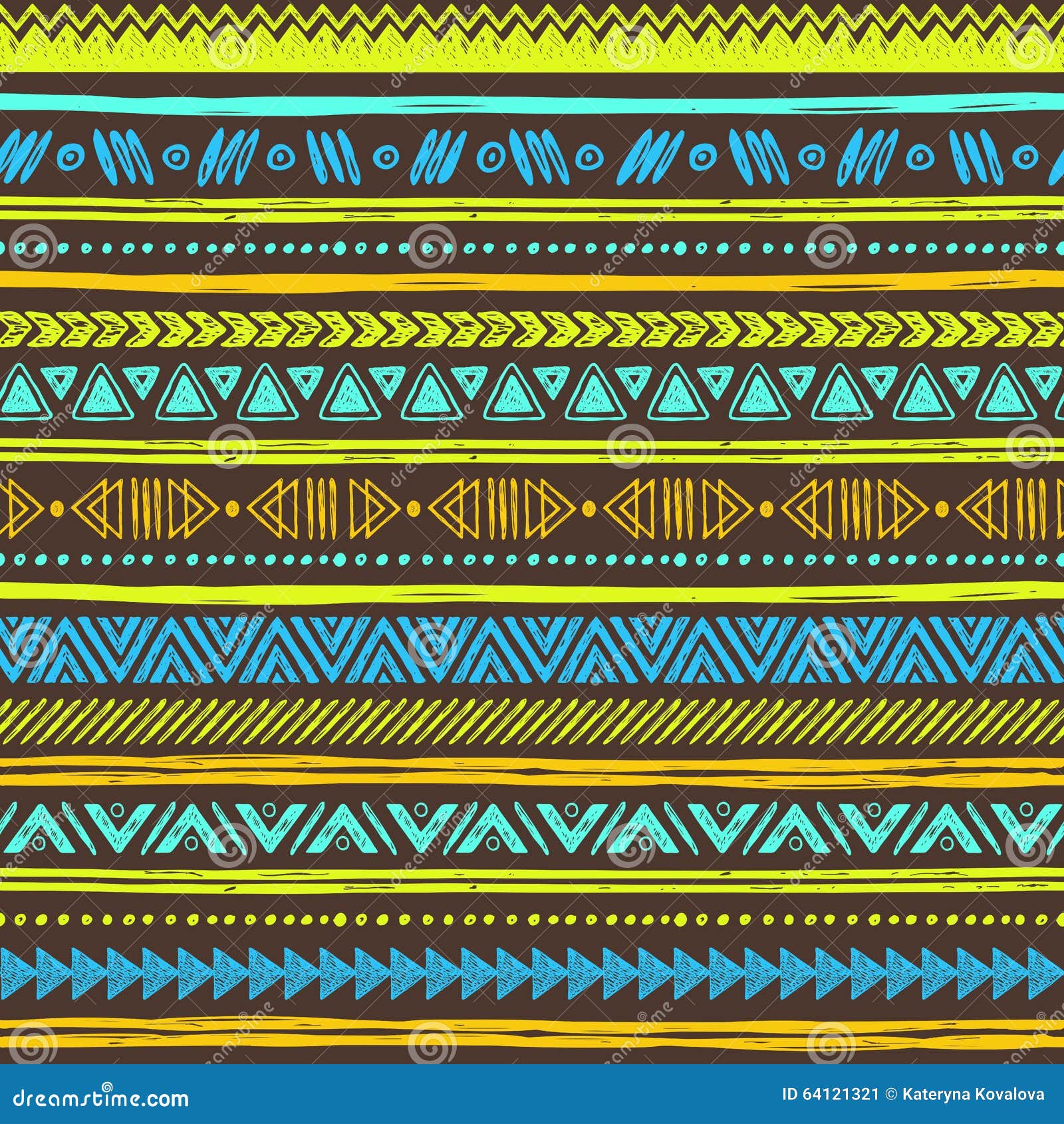 Tribal Hand Drawn Background, Ethic Doodle Pattern. Stock Vector ...