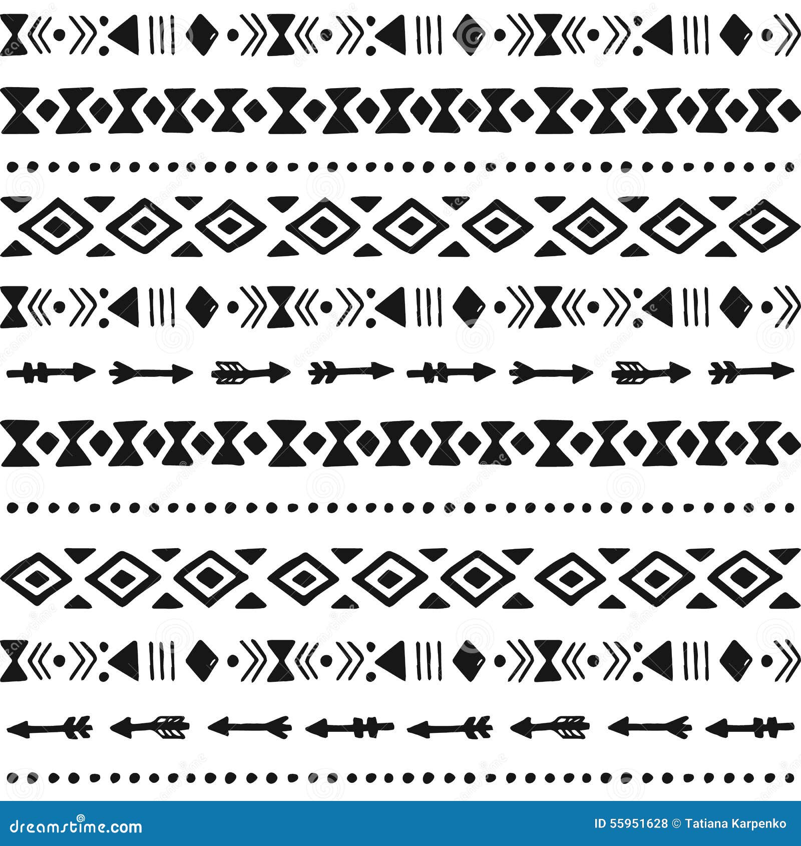 Tribal Hand Drawn Background Stock Vector - Illustration of ethnic ...