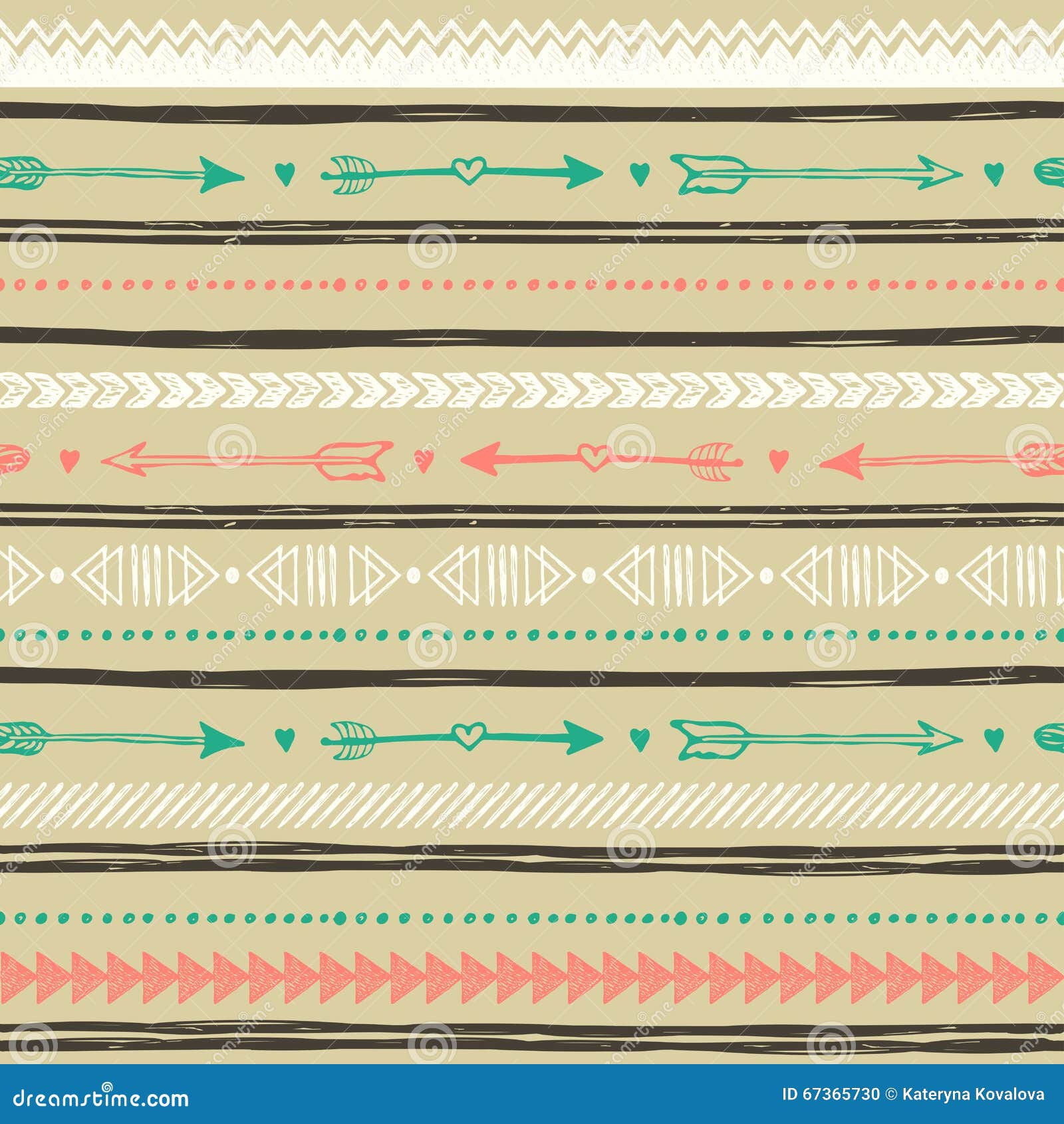 Tribal Hand Drawn Background, Ethic Pattern. Stock Vector ...