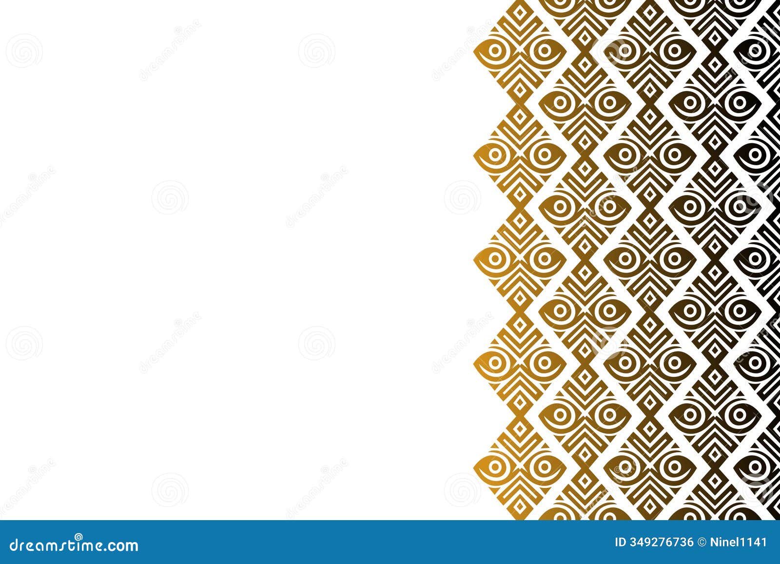 Tribal Hand Drawn Border Edge Pattern with Empty Blank Space for Text ...