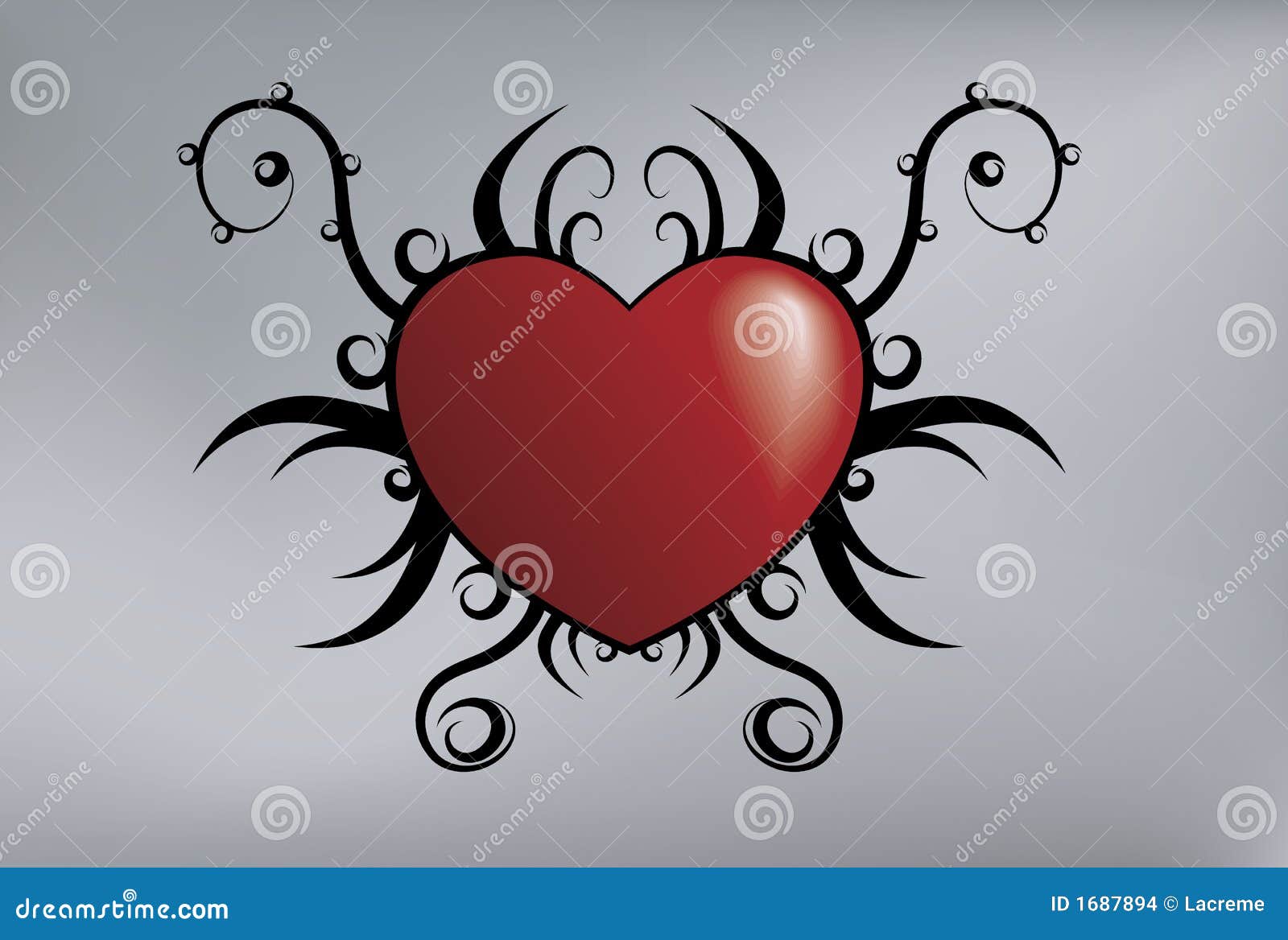 Tribal heart stock vector. Illustration of decoration - 1687894