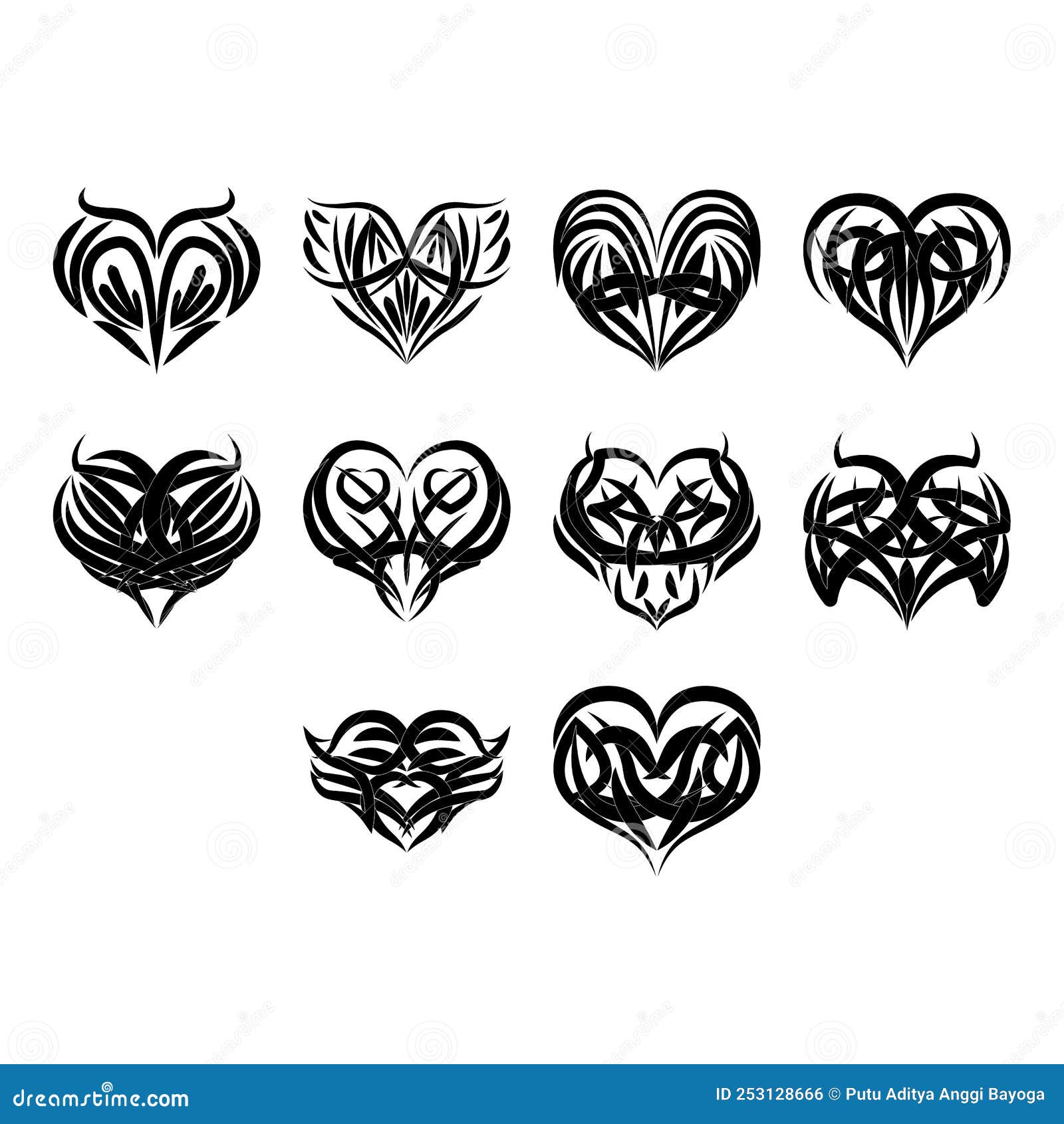 Tribal Heart And Symbols From It Vector Illustration | CartoonDealer ...