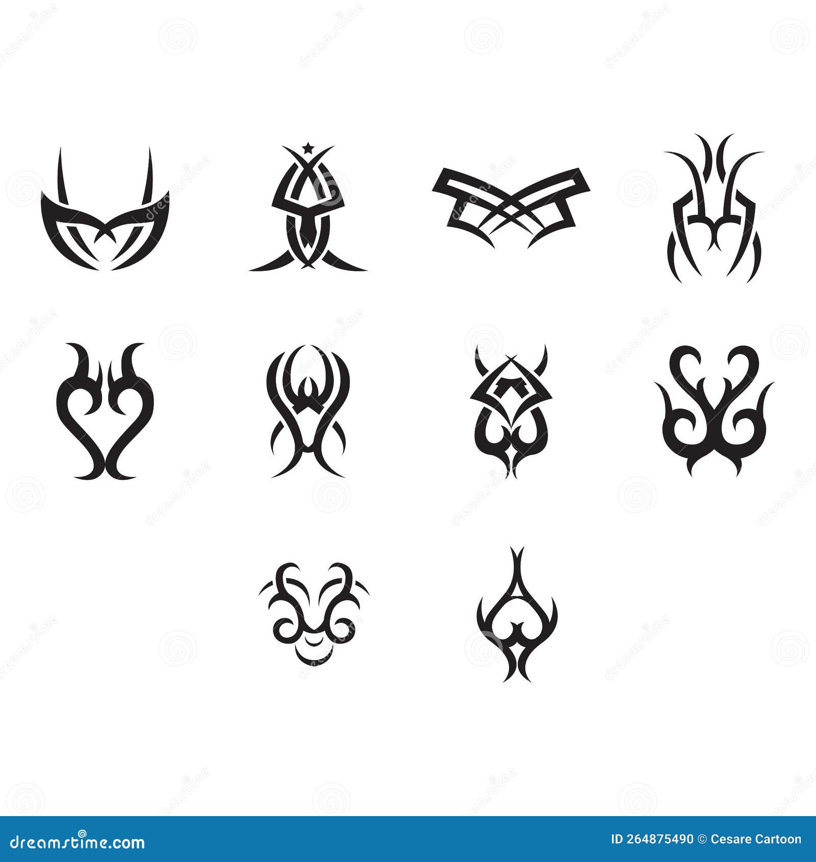 Tribal icon set stock vector. Illustration of motive - 264875490