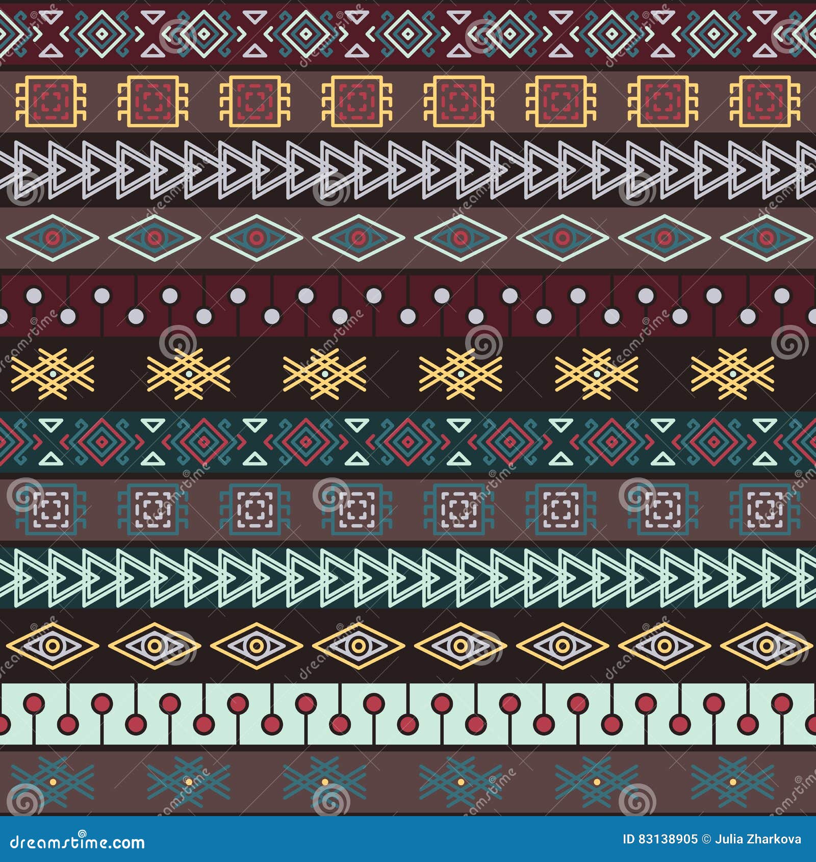 Tribal Knitted Seamless Pattern, Indian or African Ethnic Patchwork ...