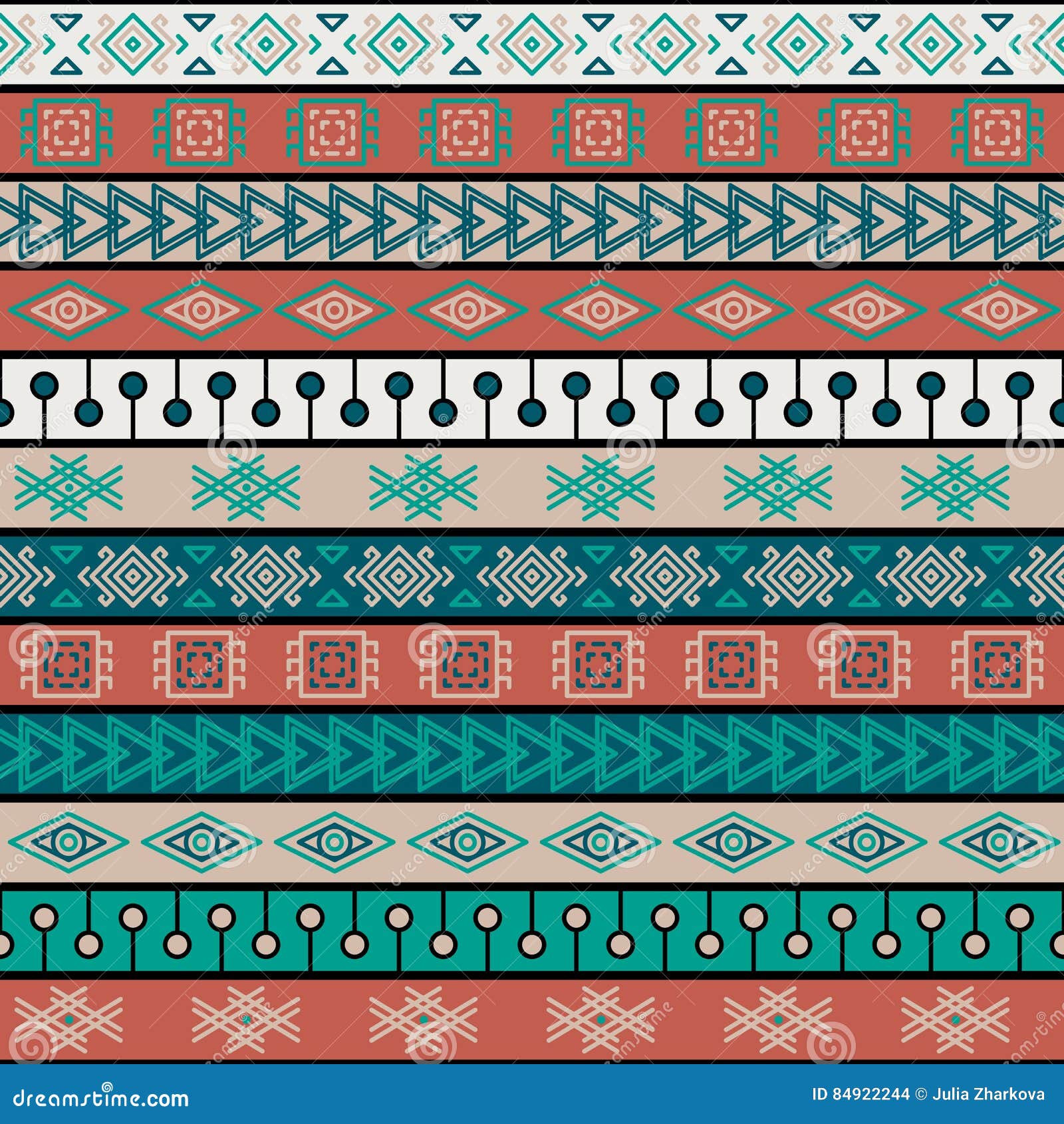 Tribal Knitted Seamless Pattern, Indian or African Ethnic Patchwork ...