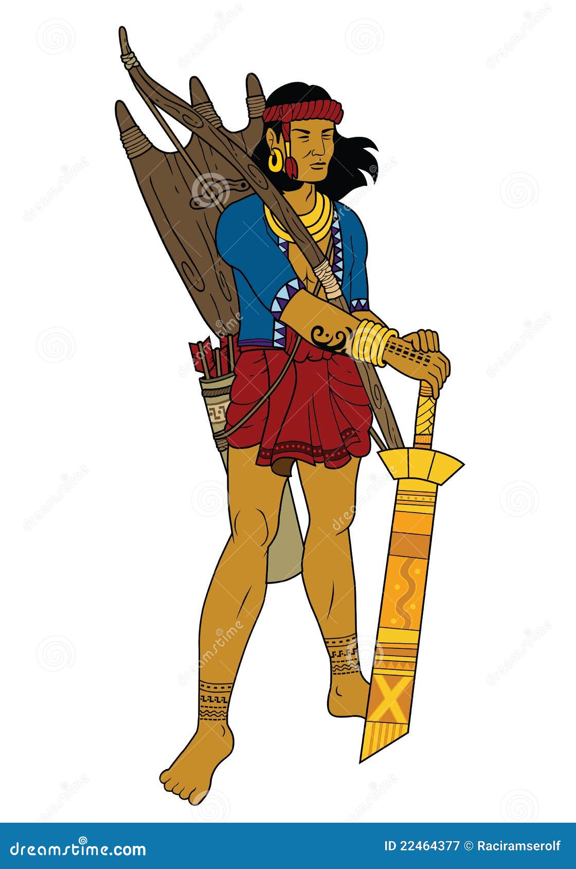 Tribal man stock vector. Illustration of wood, culture - 22464377