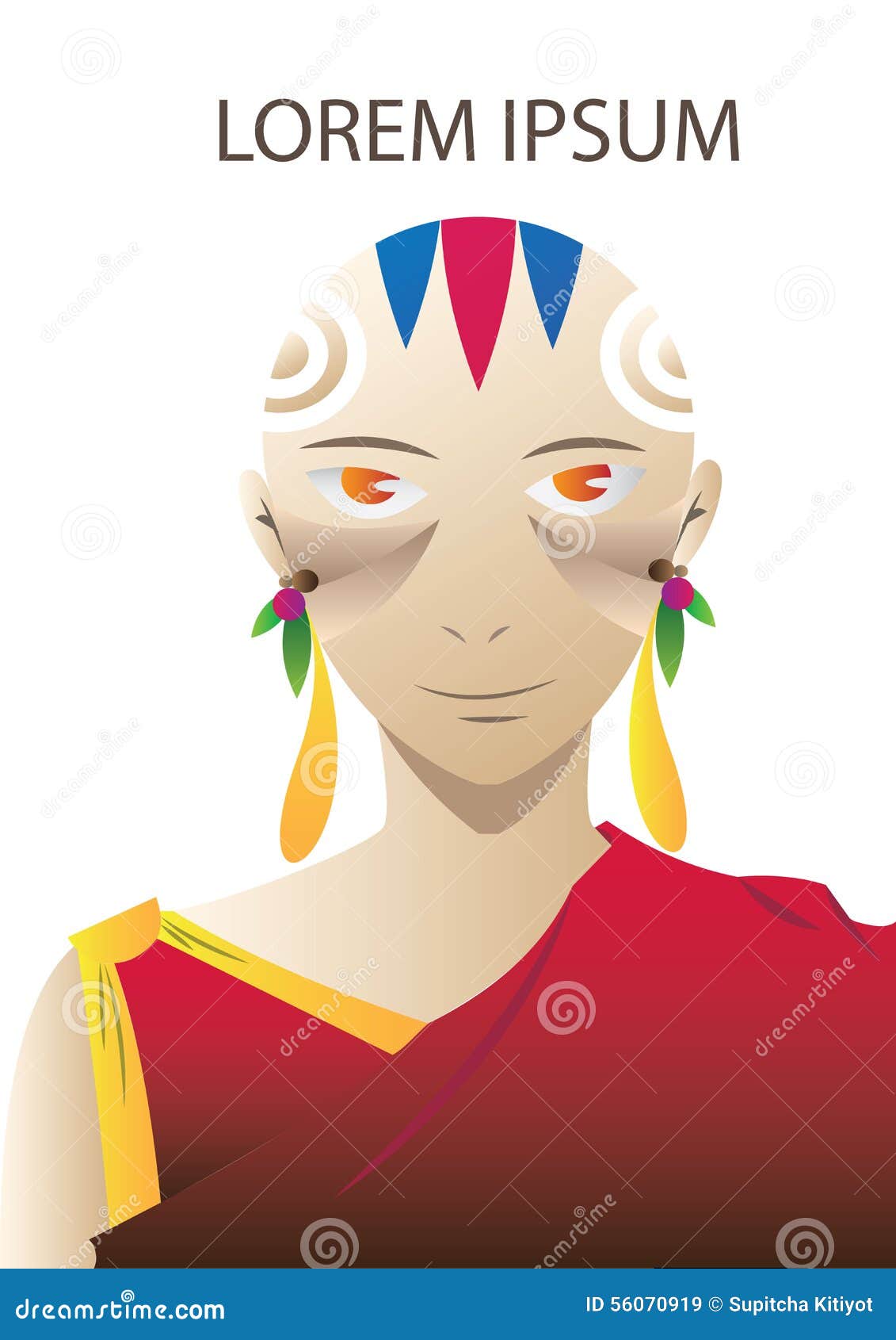Tribal man illustration stock vector. Illustration of ancient - 56070919