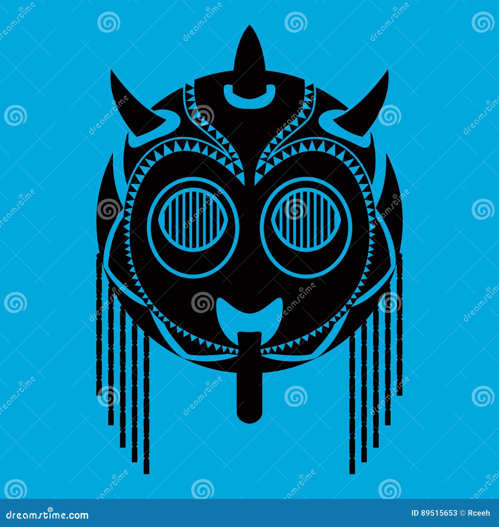 Tribal mask stock vector. Illustration of decoration - 89515653