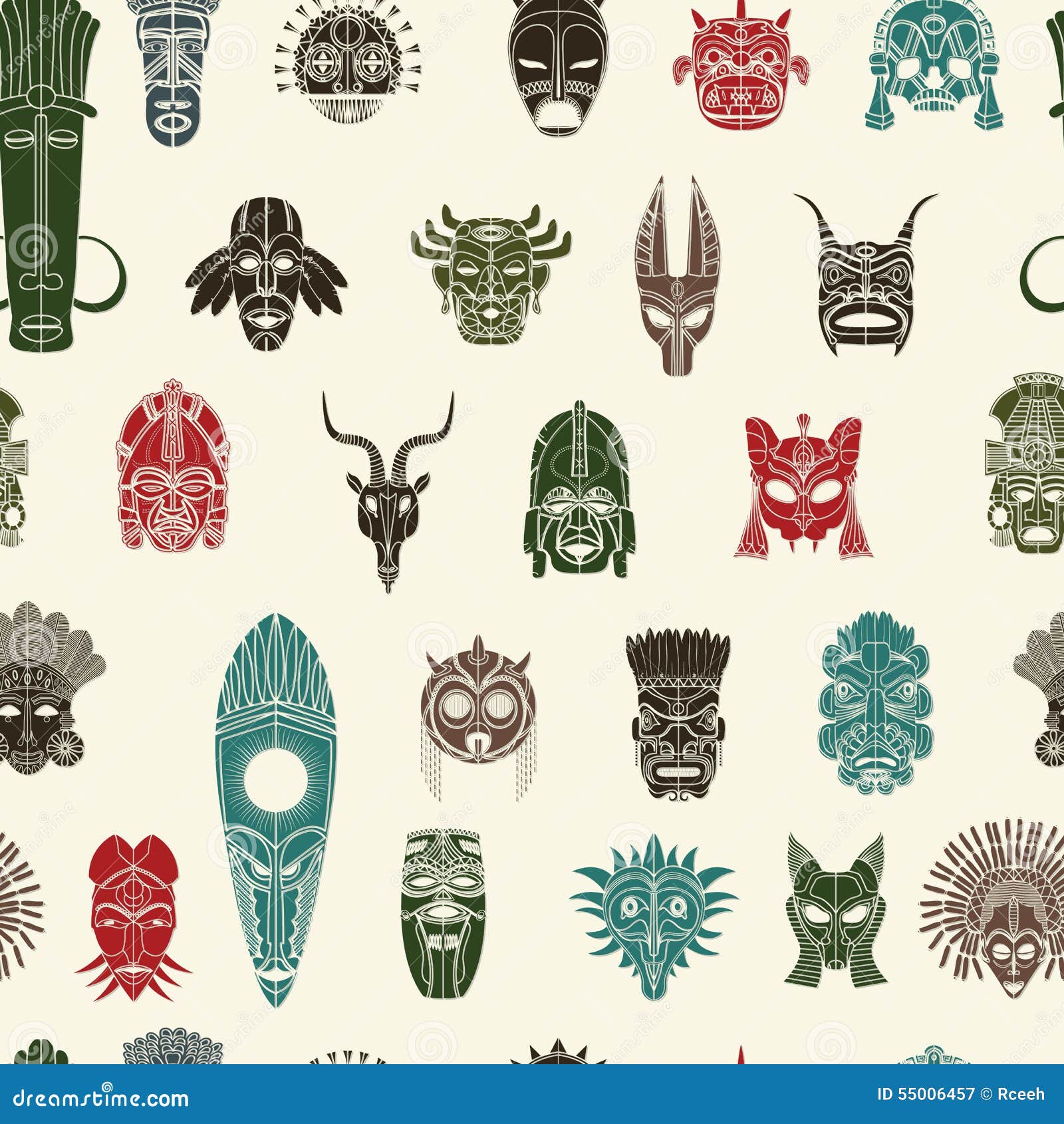 Tribal Mask pattern stock illustration. Illustration of retro - 55006457