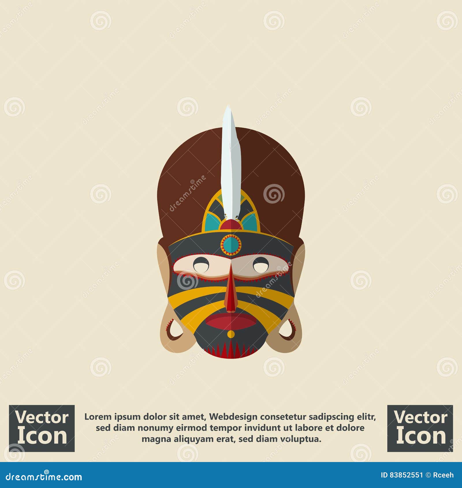 Tribal mask symbol stock vector. Illustration of decorative - 83852551