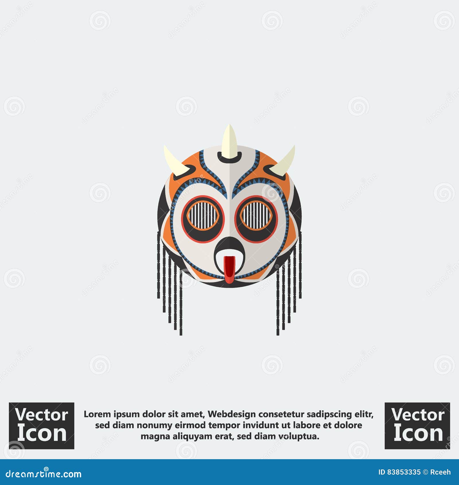 Tribal mask symbol stock vector. Illustration of disguise - 83853335