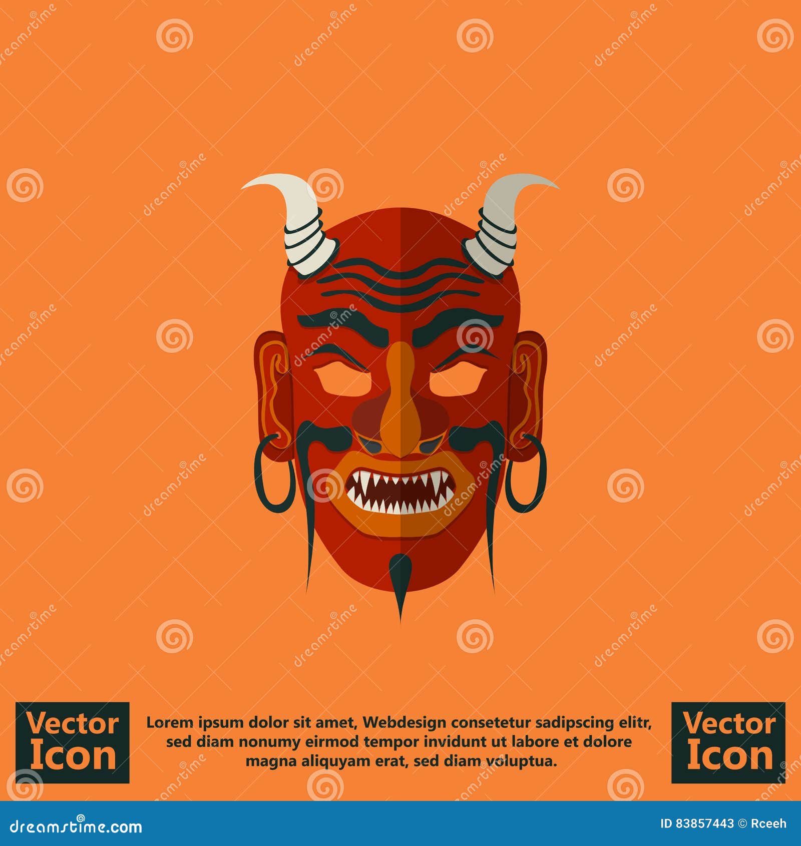 Tribal mask symbol stock vector. Illustration of native - 83857443