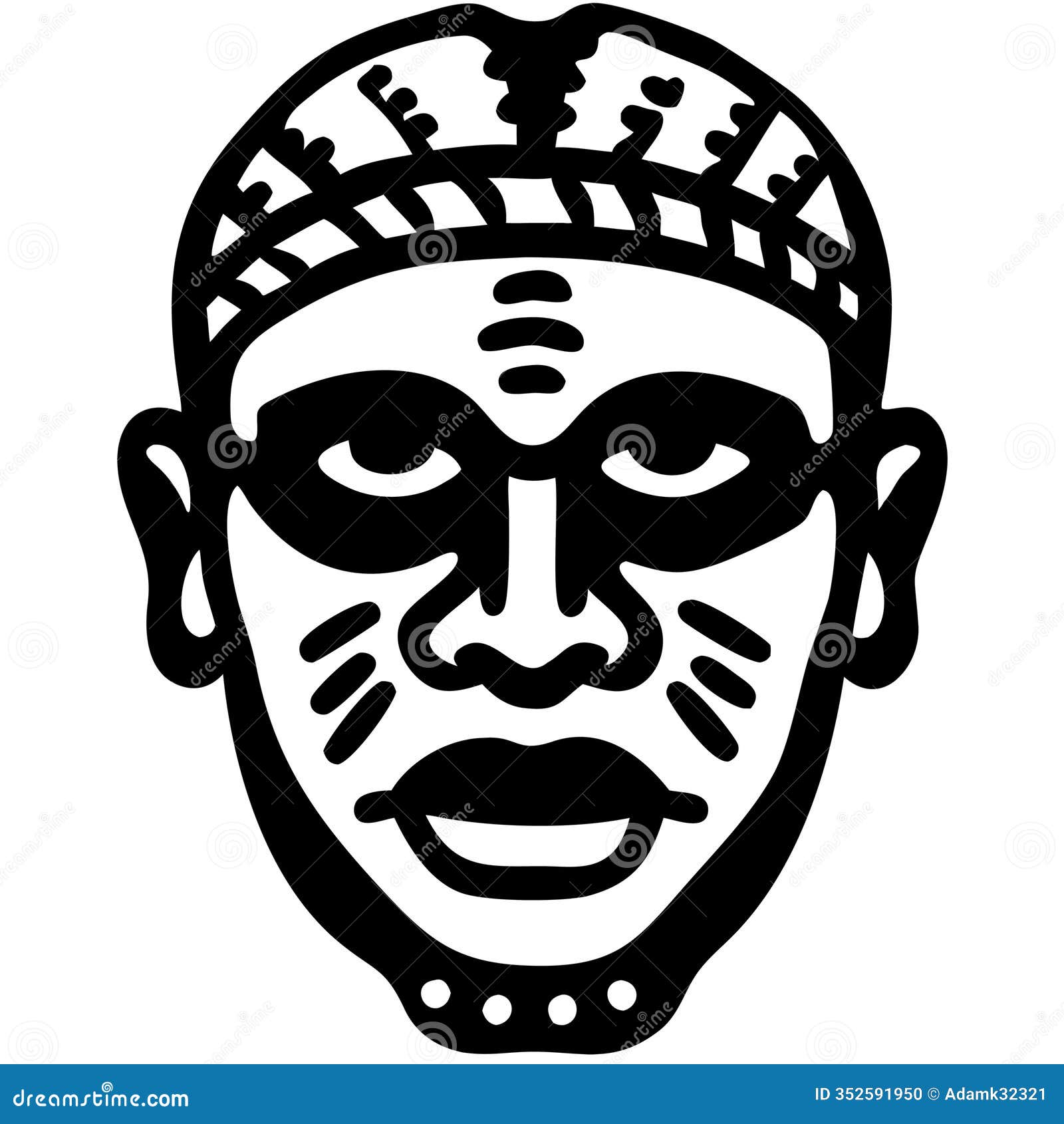 Tribal Mask Vector Art Design for Tattoo and Craft Projects Stock ...