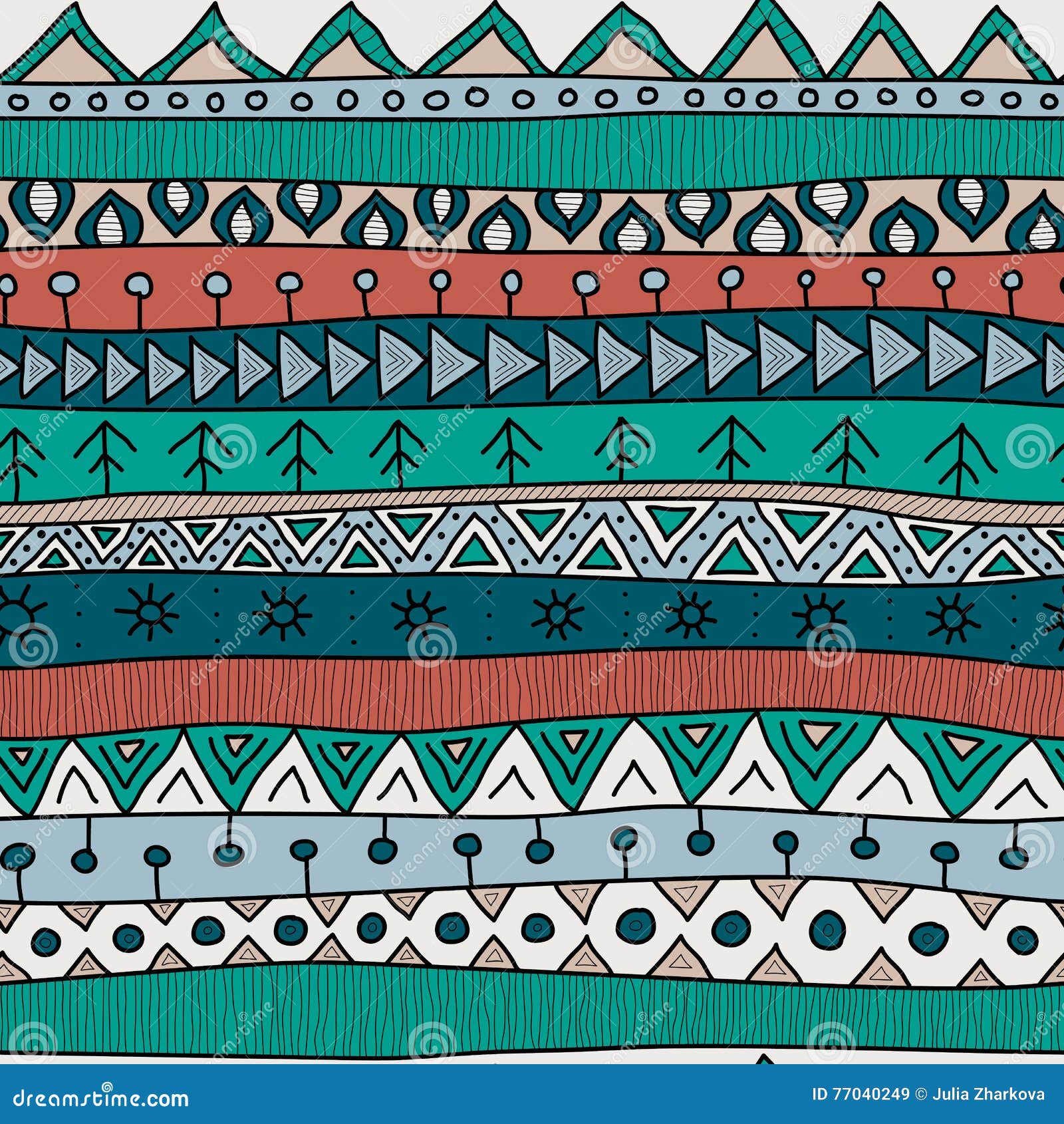 Tribal Multicolor Seamless Pattern, Indian or African Ethnic Patchwork Style Stock Vector ...