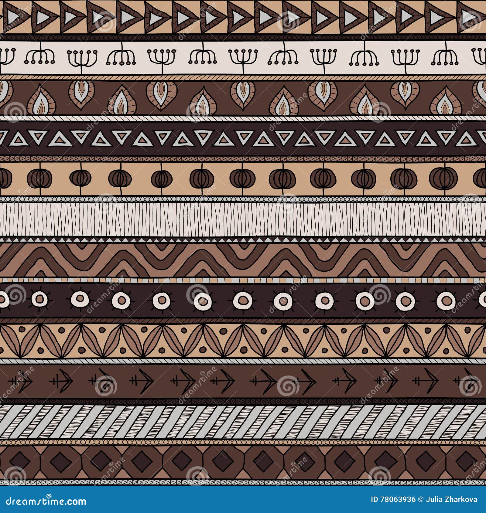 Tribal Multicolor Seamless Pattern, Indian or African Ethnic Patchwork ...