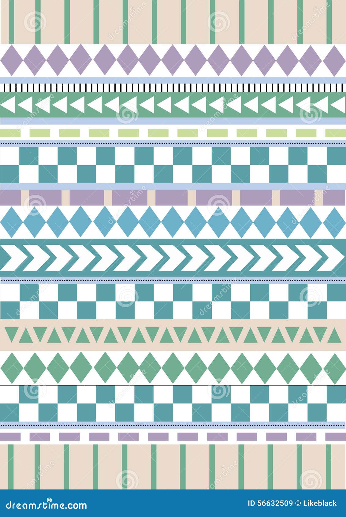 Tribal Native Shape Patterns Cartoon Vector | CartoonDealer.com #56632509